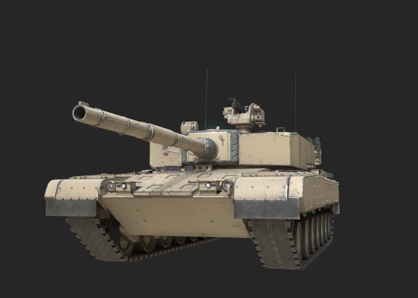 3D model 3 coatings of Indian Army KMW Arjun Main battle tank VR / AR ...