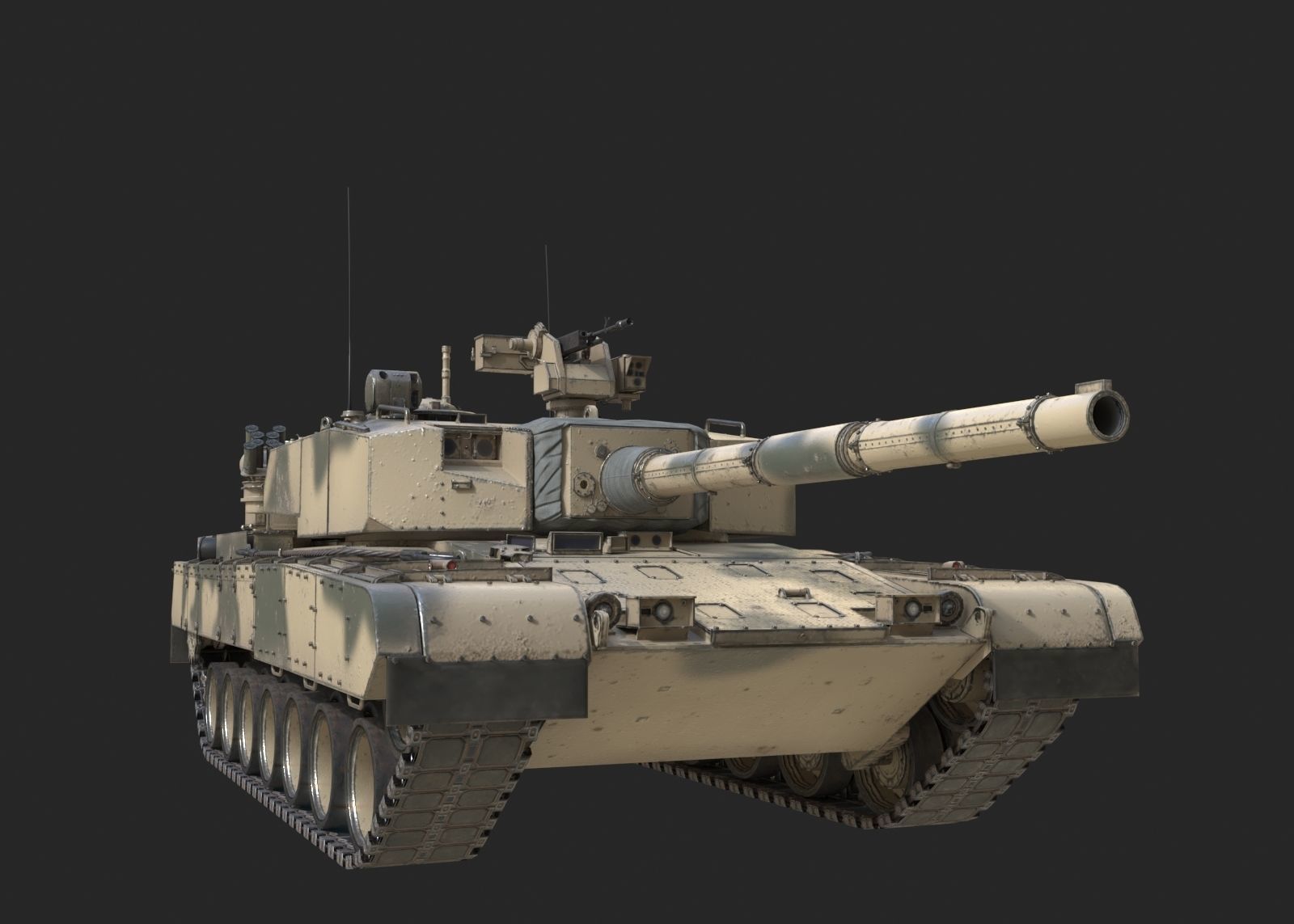 3D model 3 coatings of Indian Army KMW Arjun Main battle tank VR / AR ...