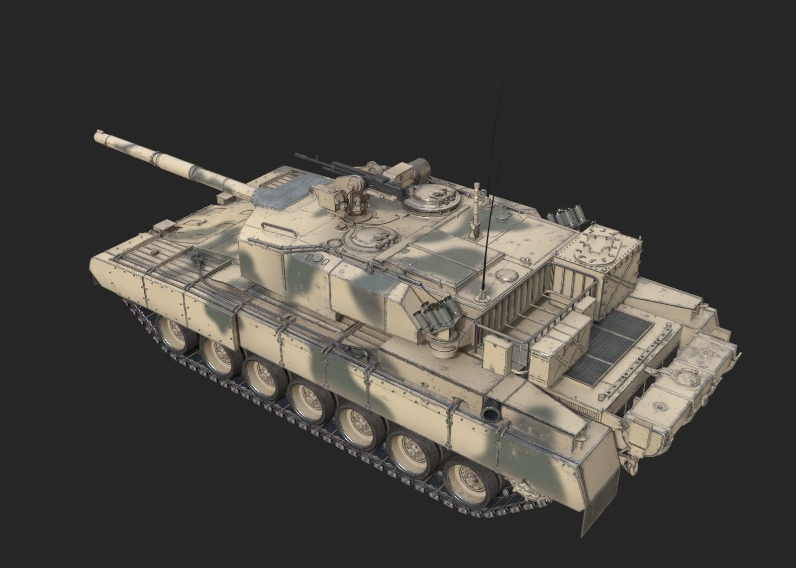 3D model 3 coatings of Indian Army KMW Arjun Main battle tank VR / AR ...