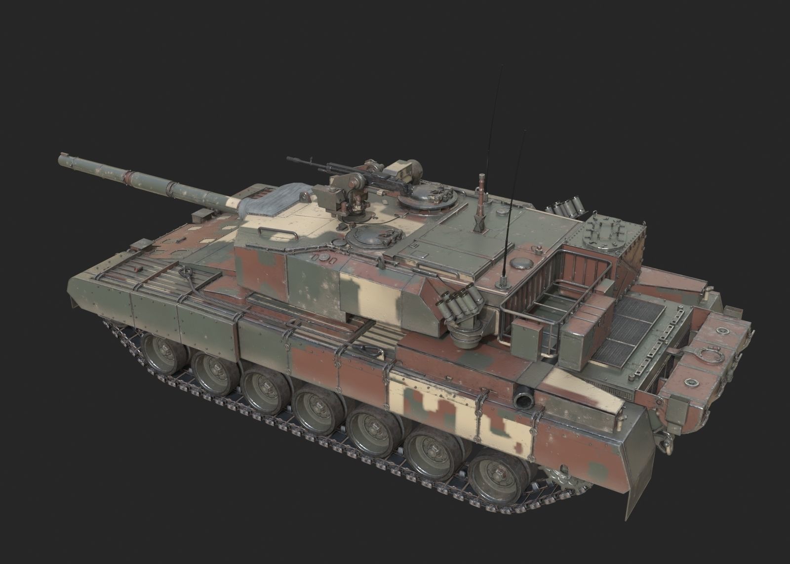 3D model 3 coatings of Indian Army KMW Arjun Main battle tank VR / AR ...