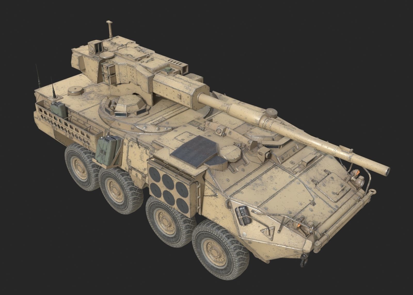 3D model 3 coatings of USA M1128 STRYKER Mobile Gun System MSG VR / AR ...