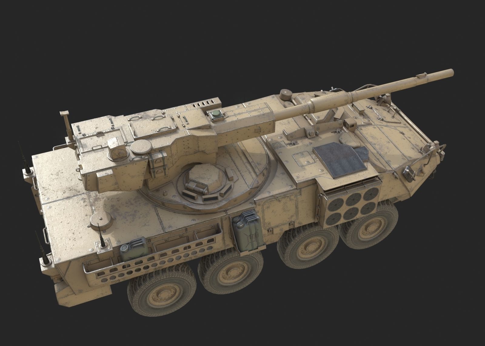 3D model 3 coatings of USA M1128 STRYKER Mobile Gun System MSG VR / AR ...