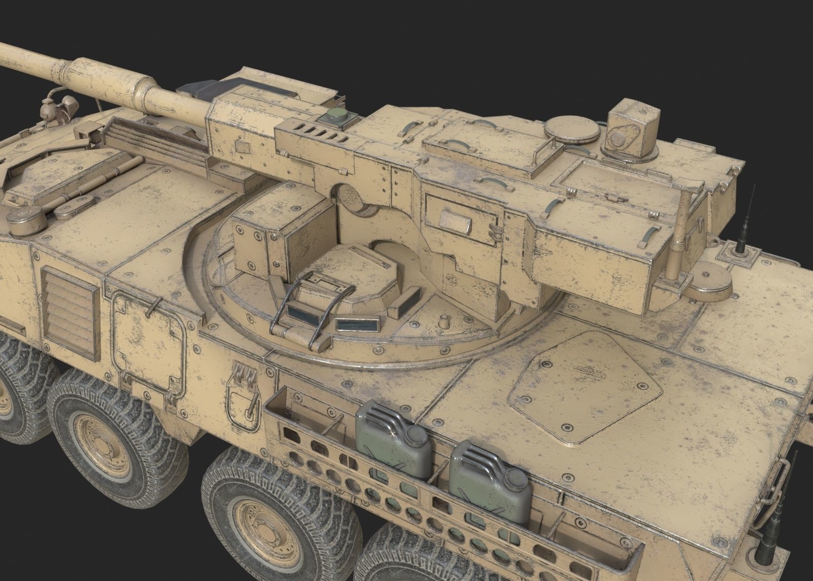 3D model 3 coatings of USA M1128 STRYKER Mobile Gun System MSG VR / AR ...