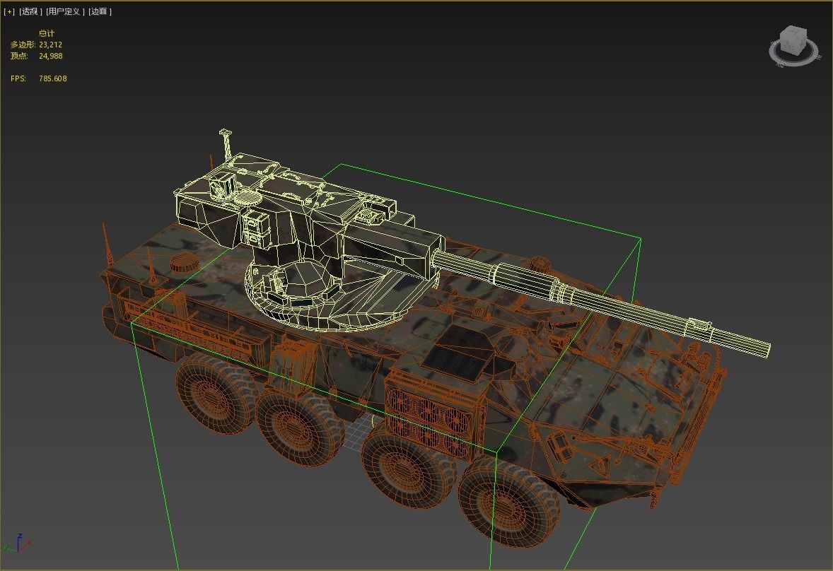 3D model 3 coatings of USA M1128 STRYKER Mobile Gun System MSG VR / AR ...