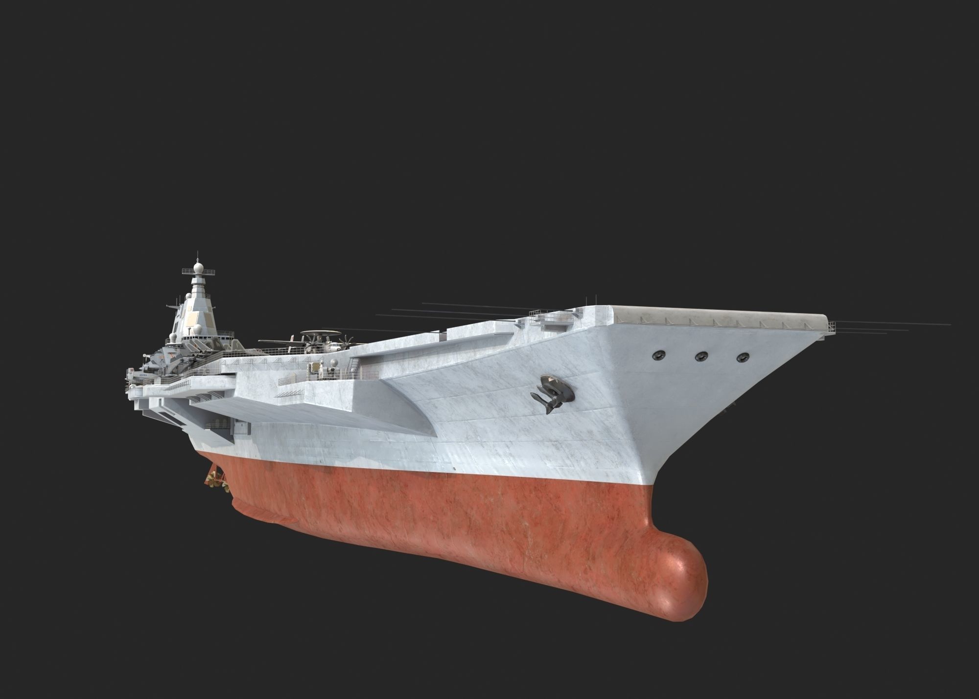 3D model PLA NAVY Type 003 class aircraft carrier Fujian ship CV18 VR ...