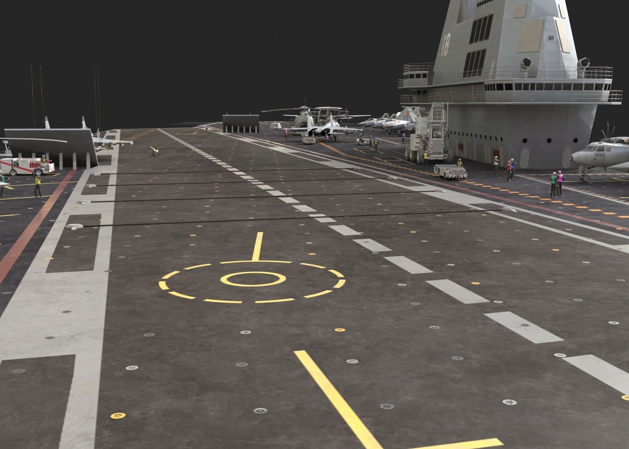 3D model PLA NAVY Type 003 class aircraft carrier Fujian ship CV18 VR ...