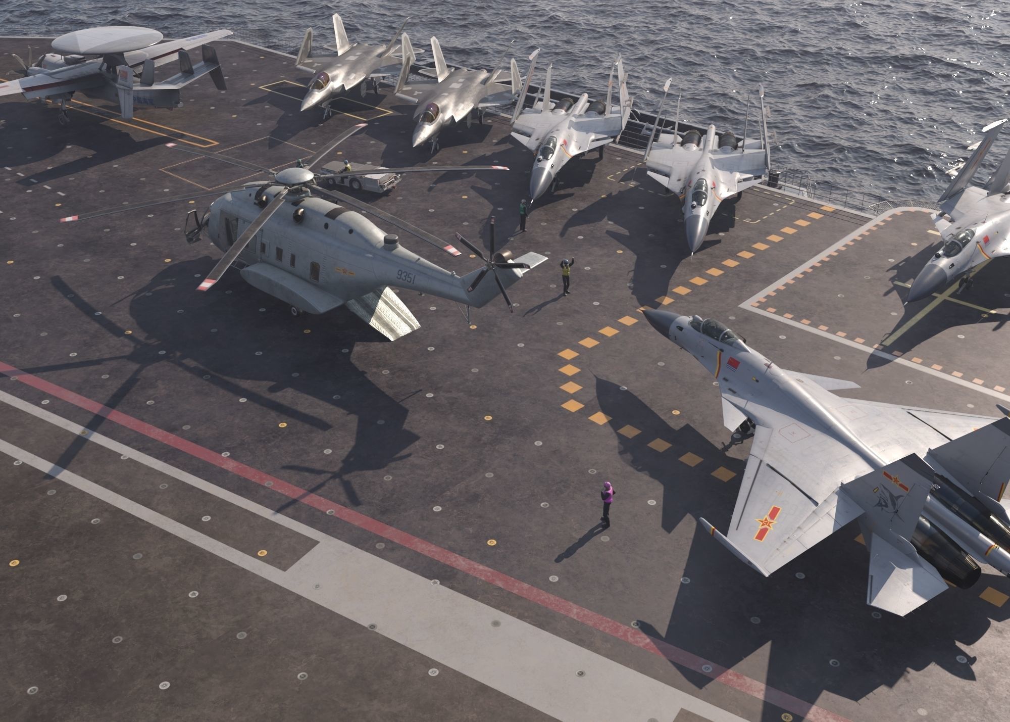 3D model PLA NAVY Type 003 class aircraft carrier Fujian ship CV18 VR ...