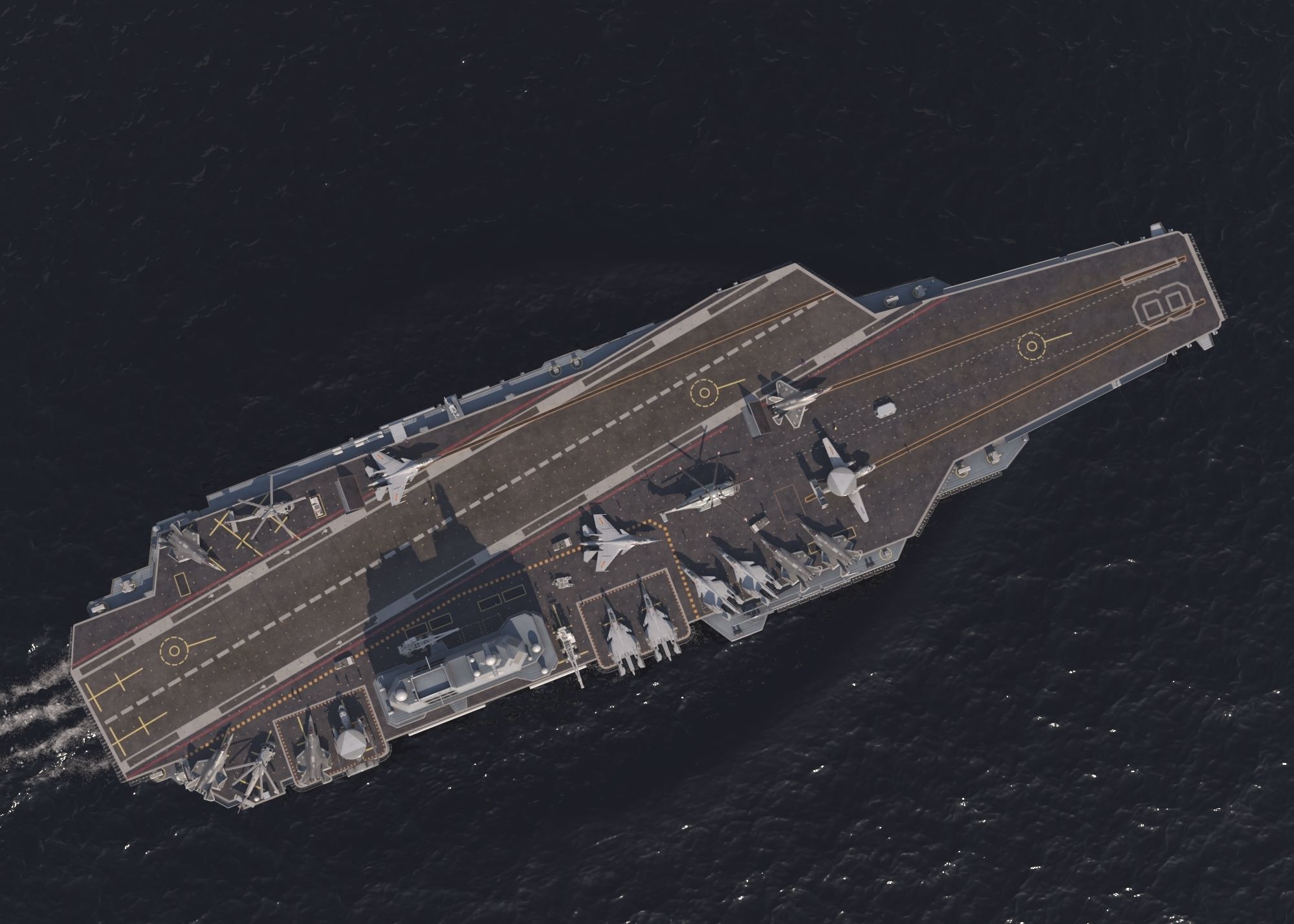 3D model PLA NAVY Type 003 class aircraft carrier Fujian ship CV18 VR ...