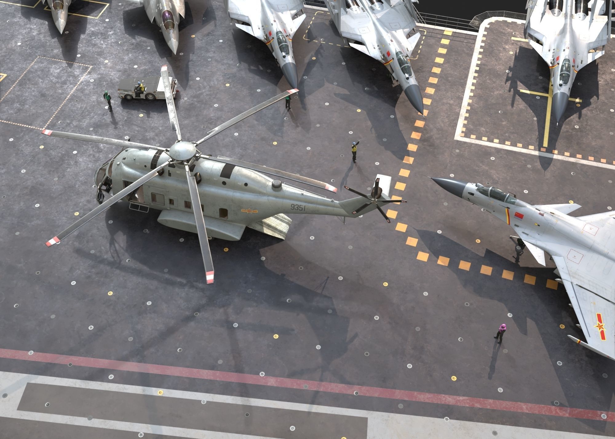 3D model PLA NAVY Type 003 class aircraft carrier Fujian ship CV18 VR ...