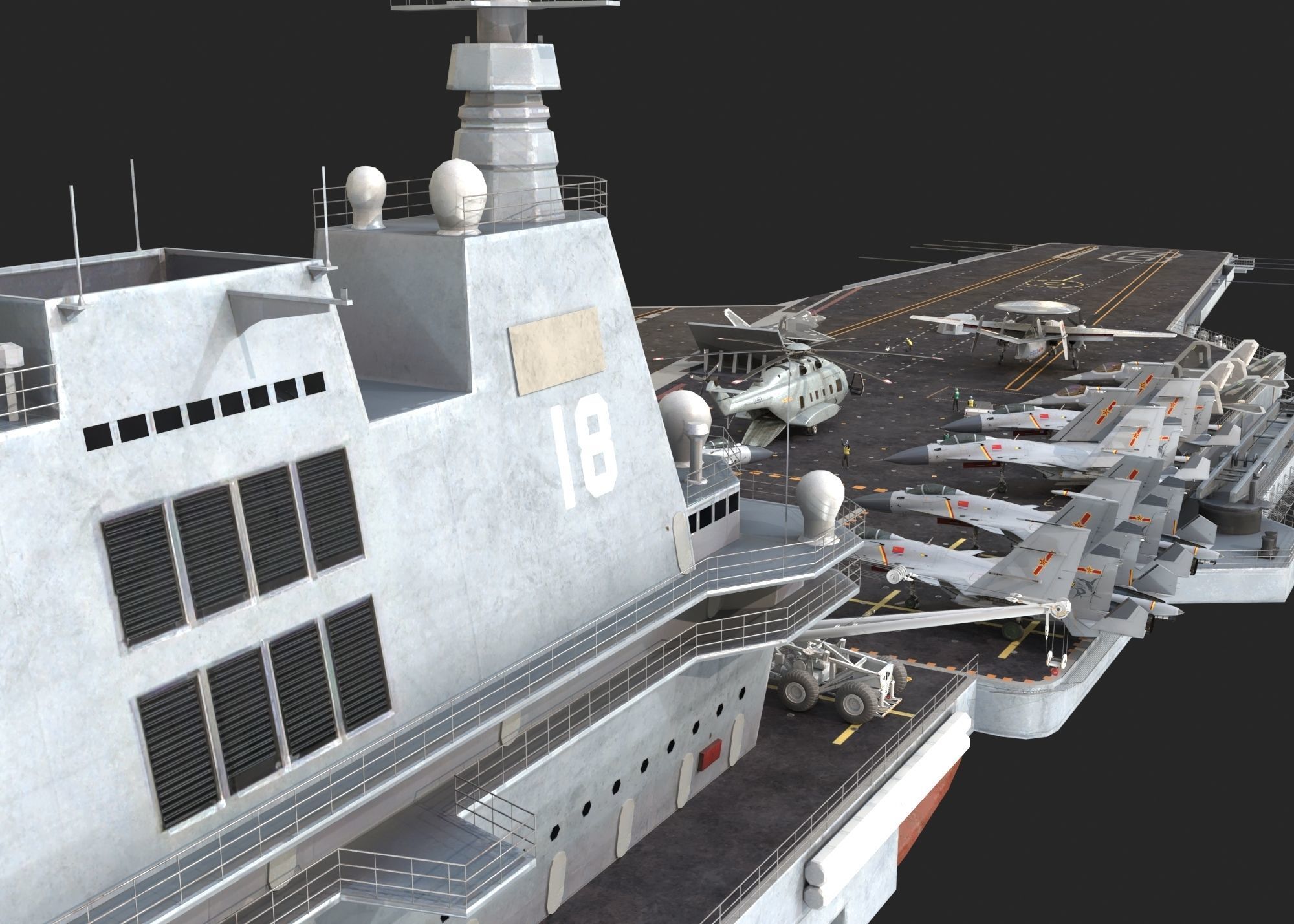 3D model PLA NAVY Type 003 class aircraft carrier Fujian ship CV18 VR ...