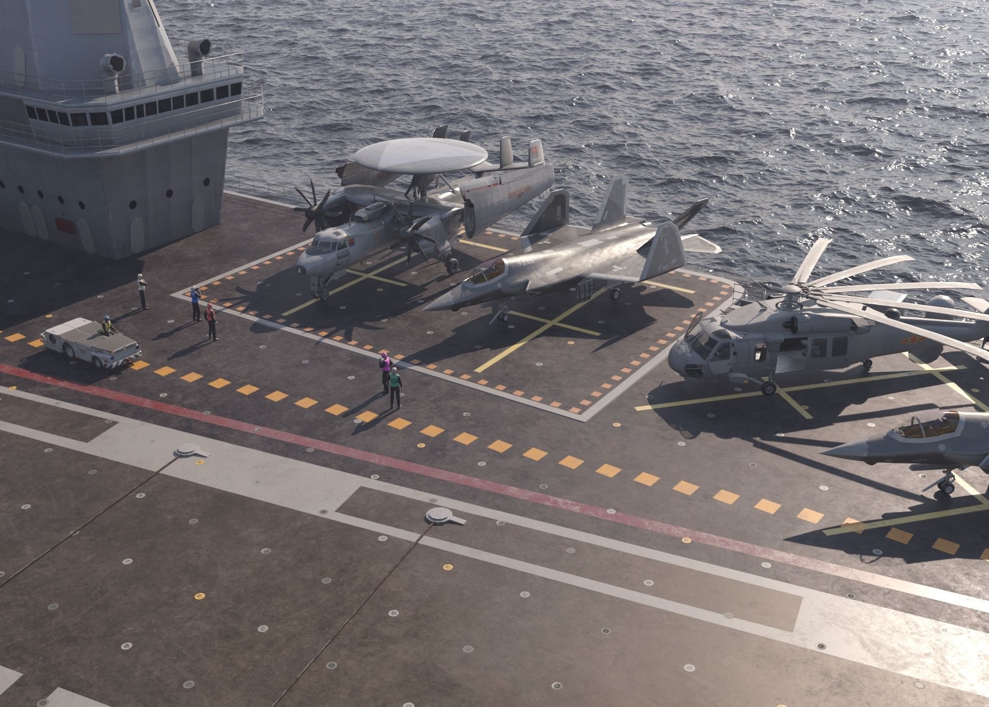 3D model PLA NAVY Type 003 class aircraft carrier Fujian ship CV18 VR ...