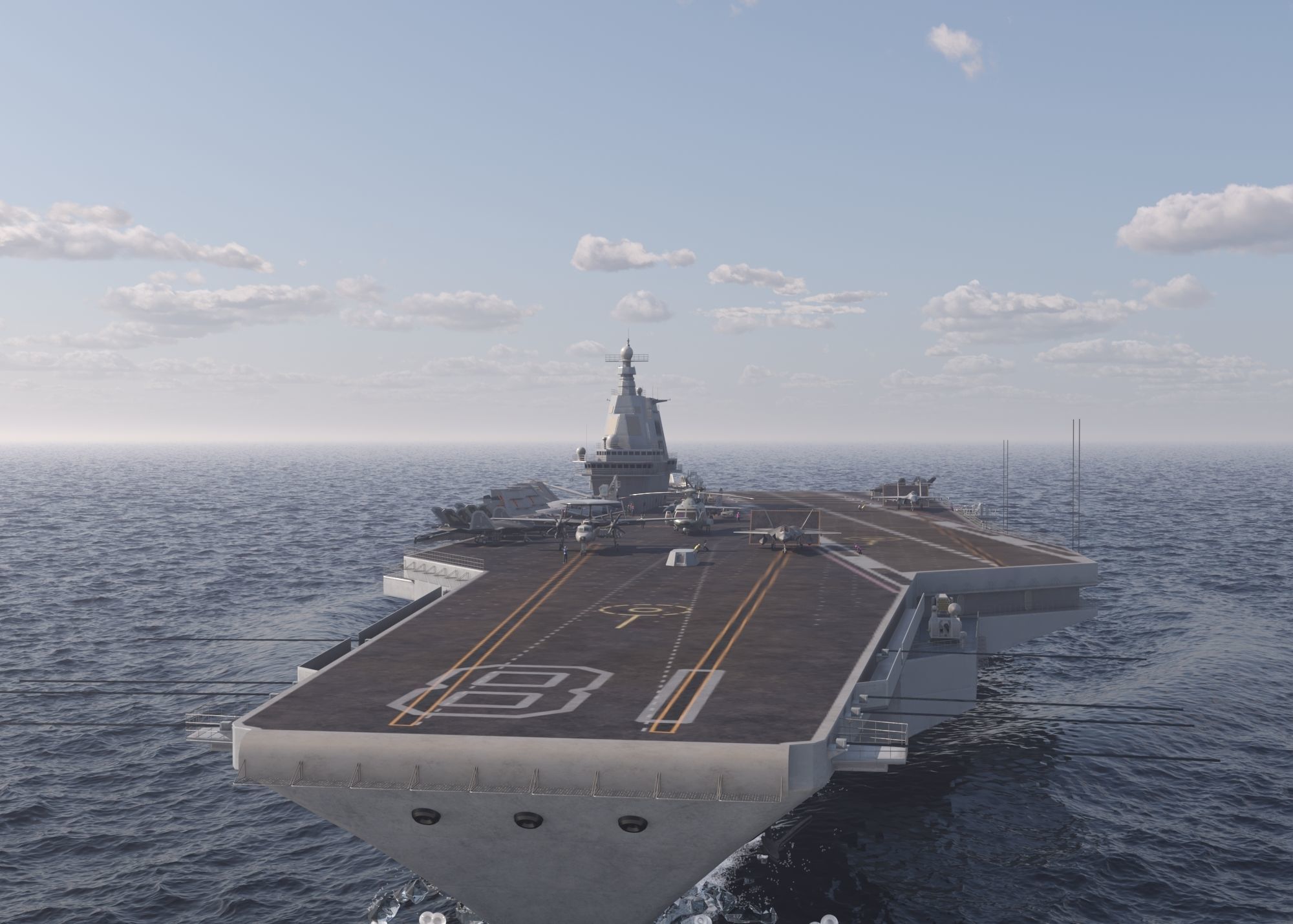 3D model PLA NAVY Type 003 class aircraft carrier Fujian ship CV18 VR ...