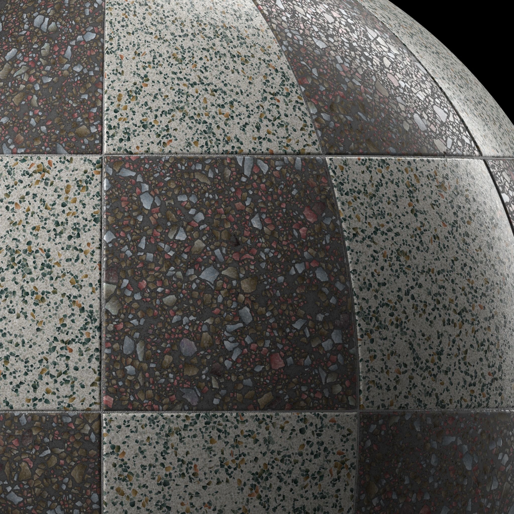 Texture Terrazzo Materials 26- Terrazzo Tiling - Sbasr Pbr 4k Seamless ...