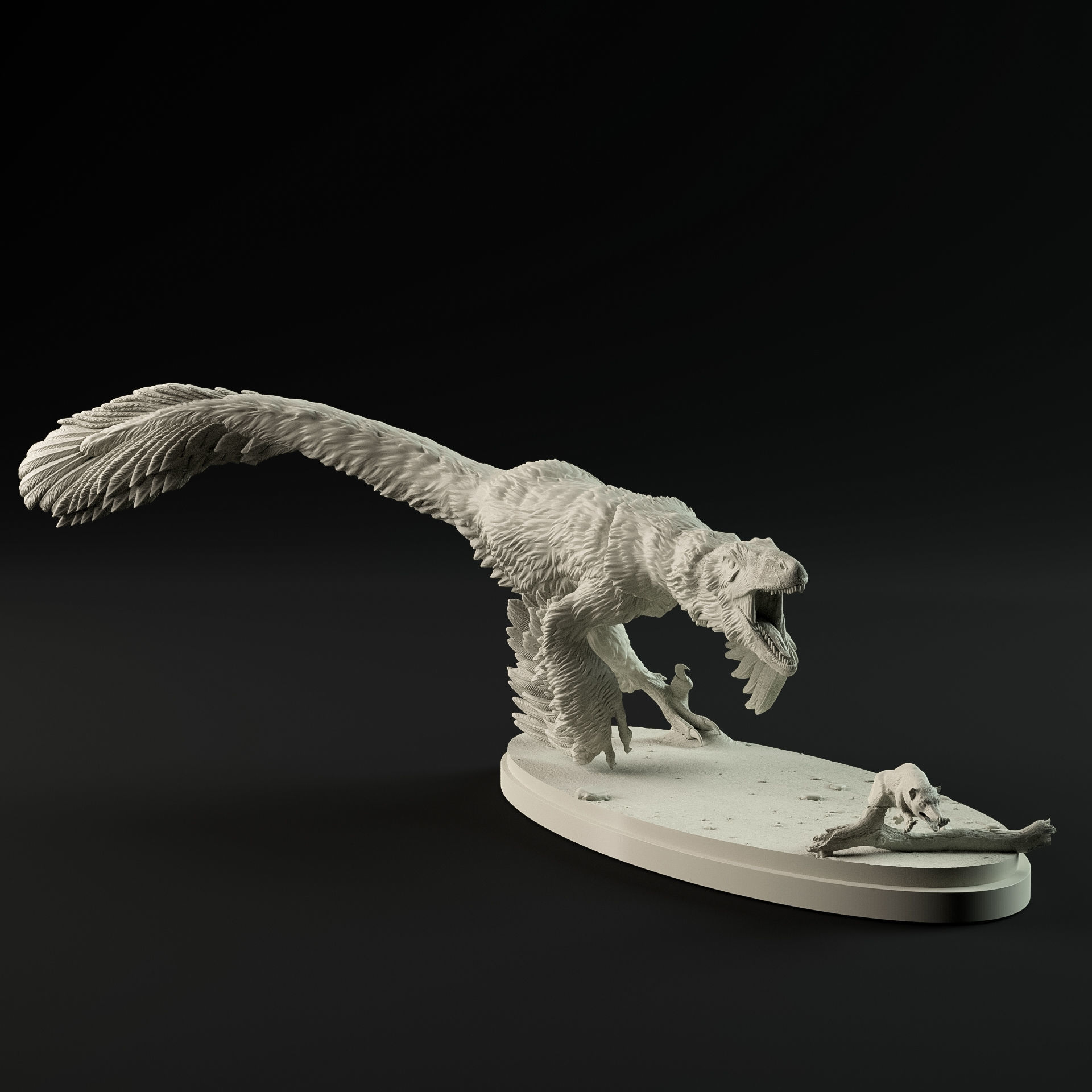 Dromeosaurus chasing Alphadon 1-12 scale pre-supported 3D model 3D ...