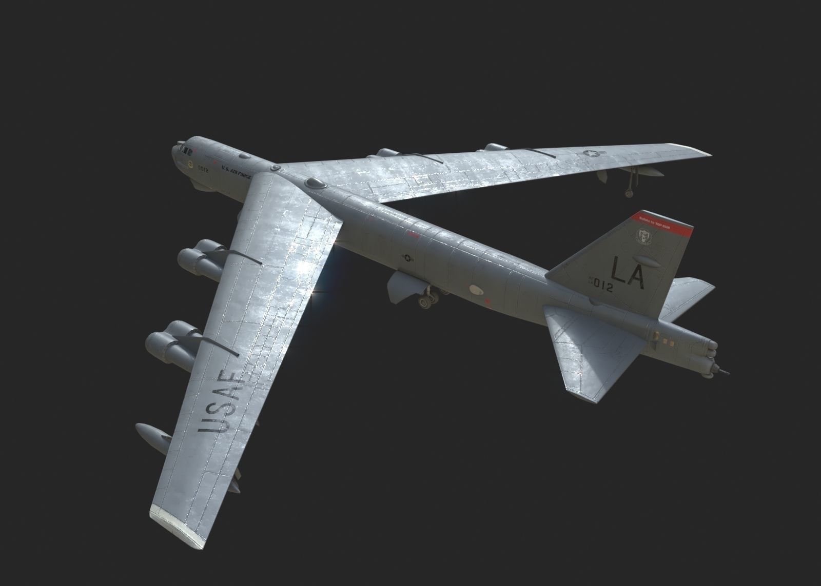 3D model USA Air Force B52H Stratofortress strategic bomber VR / AR ...