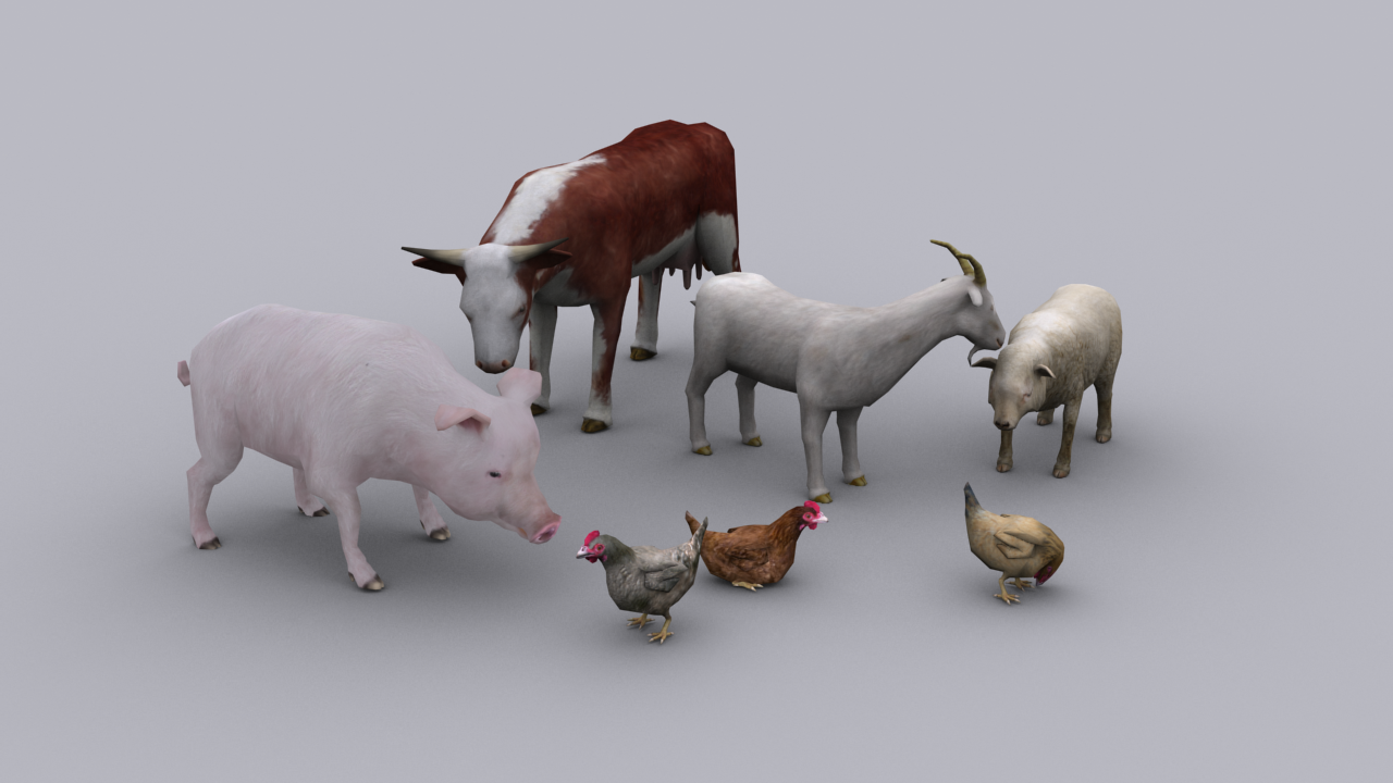 FARM ANIMALS PACK GAME READY ANIMATED MODELS 3D Model Game ready animated rigged .max - CGTrader.com