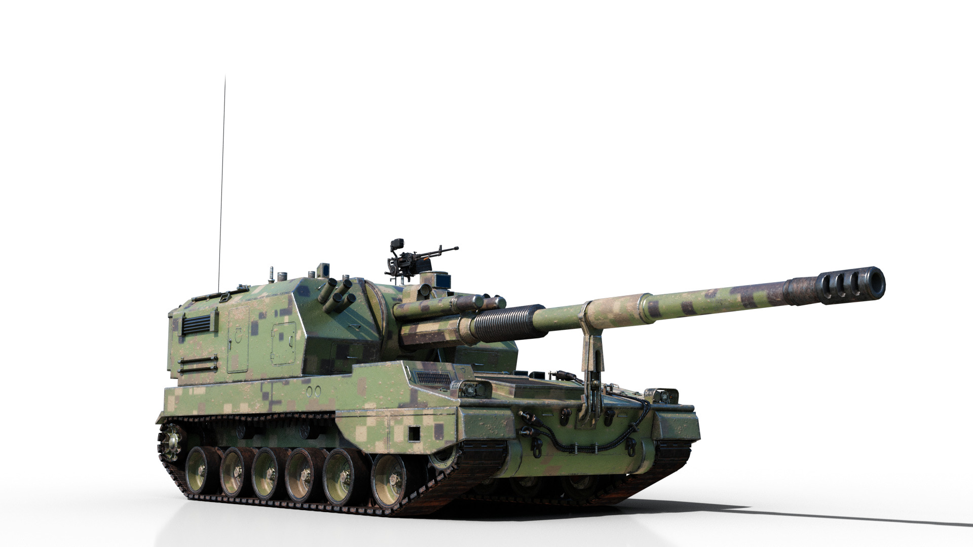 3D model 4 coatings of PLA Army PLZ05 155mm Self-Propelled Howitzer VR / AR / low-poly | CGTrader