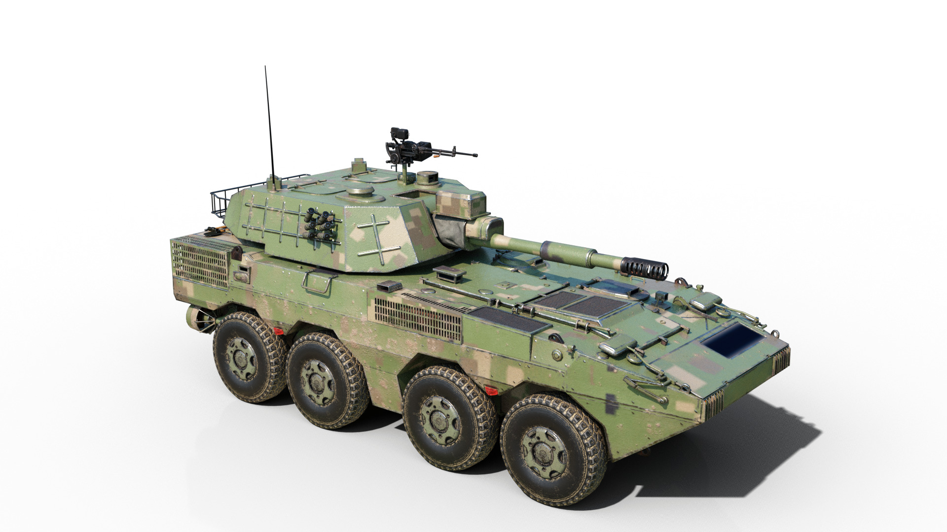 3D model 4 coatings of PLA Army PLL09 Wheeled self-propelled howitzer ...