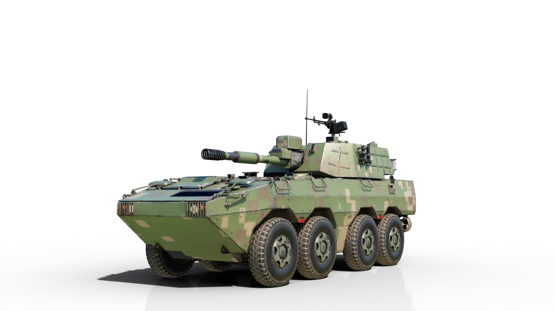 3D model 4 coatings of PLA Army PLL09 Wheeled self-propelled howitzer ...