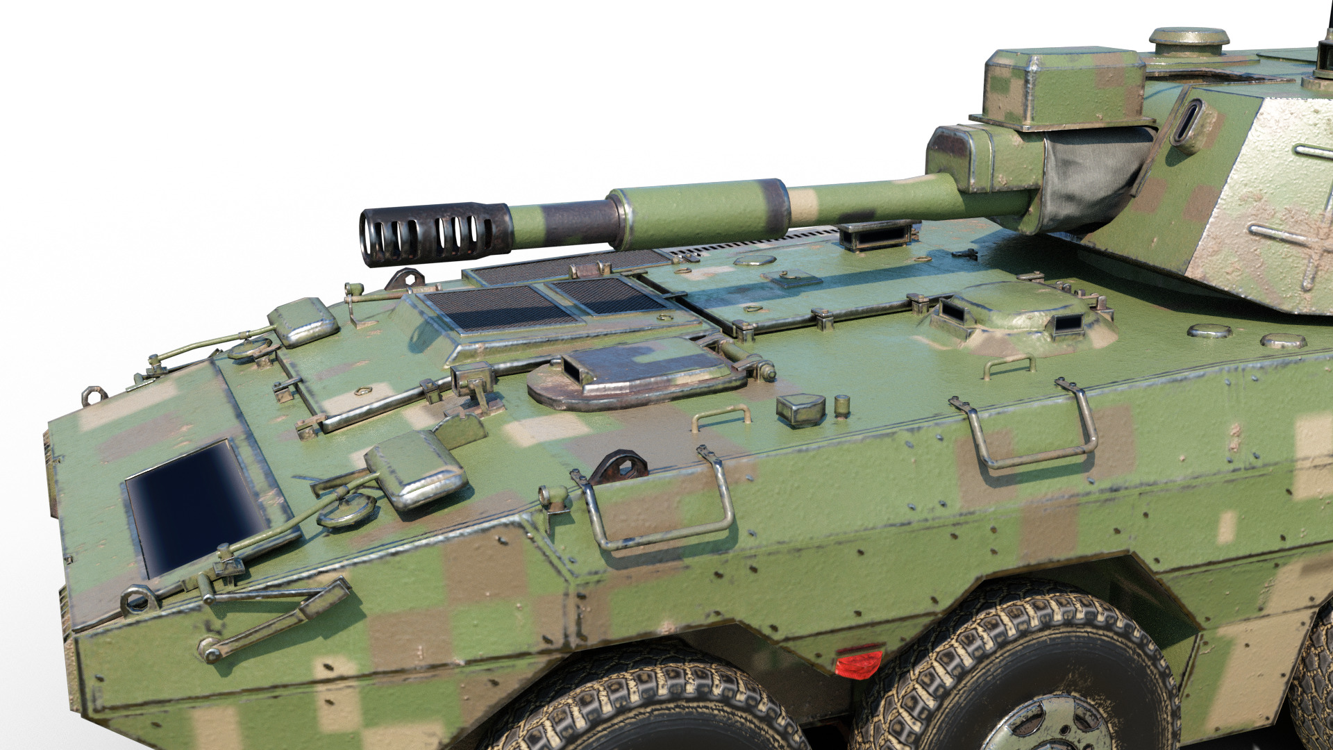 3D model 4 coatings of PLA Army PLL09 Wheeled self-propelled howitzer ...