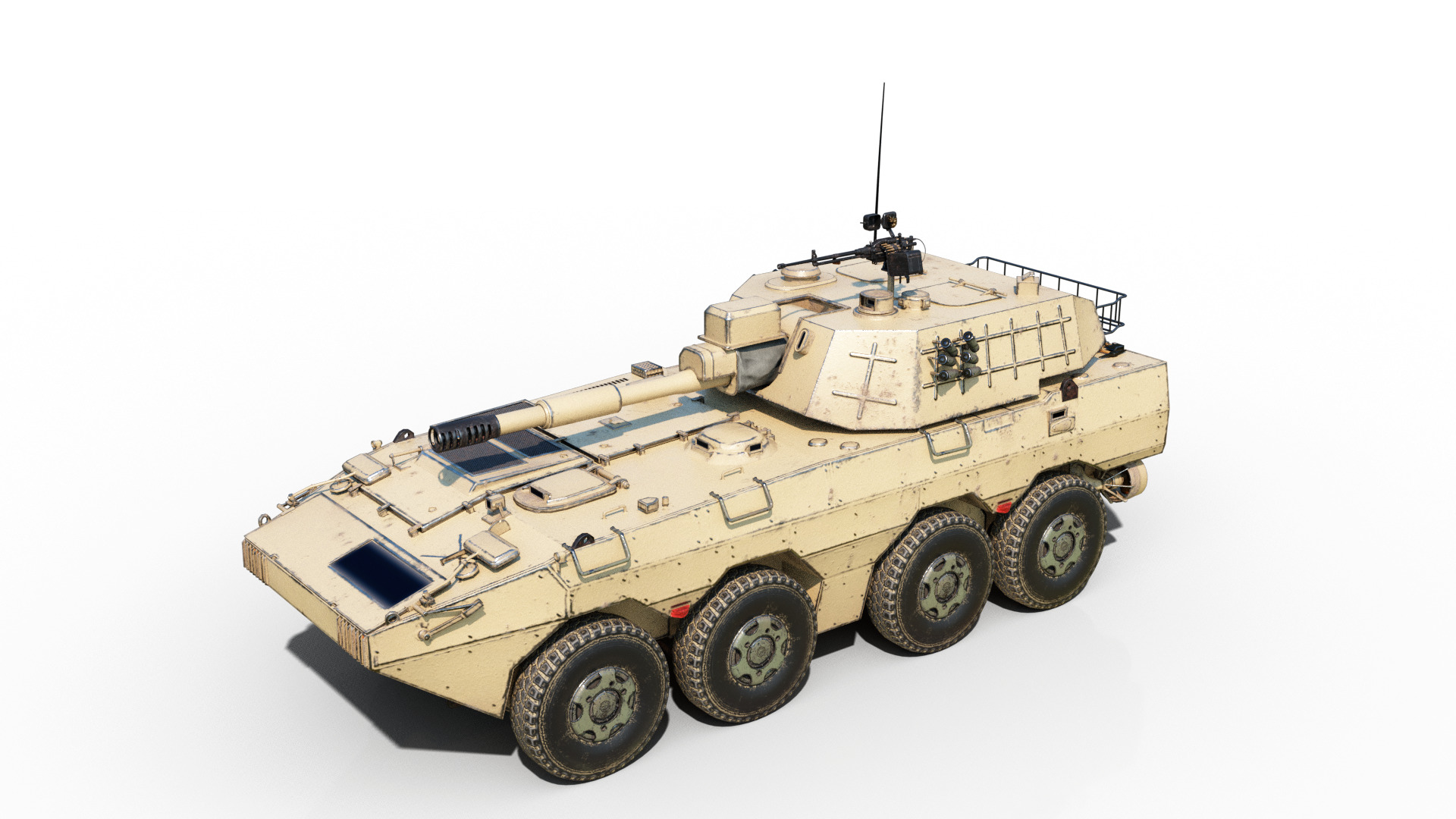 3D model 4 coatings of PLA Army PLL09 Wheeled self-propelled howitzer ...