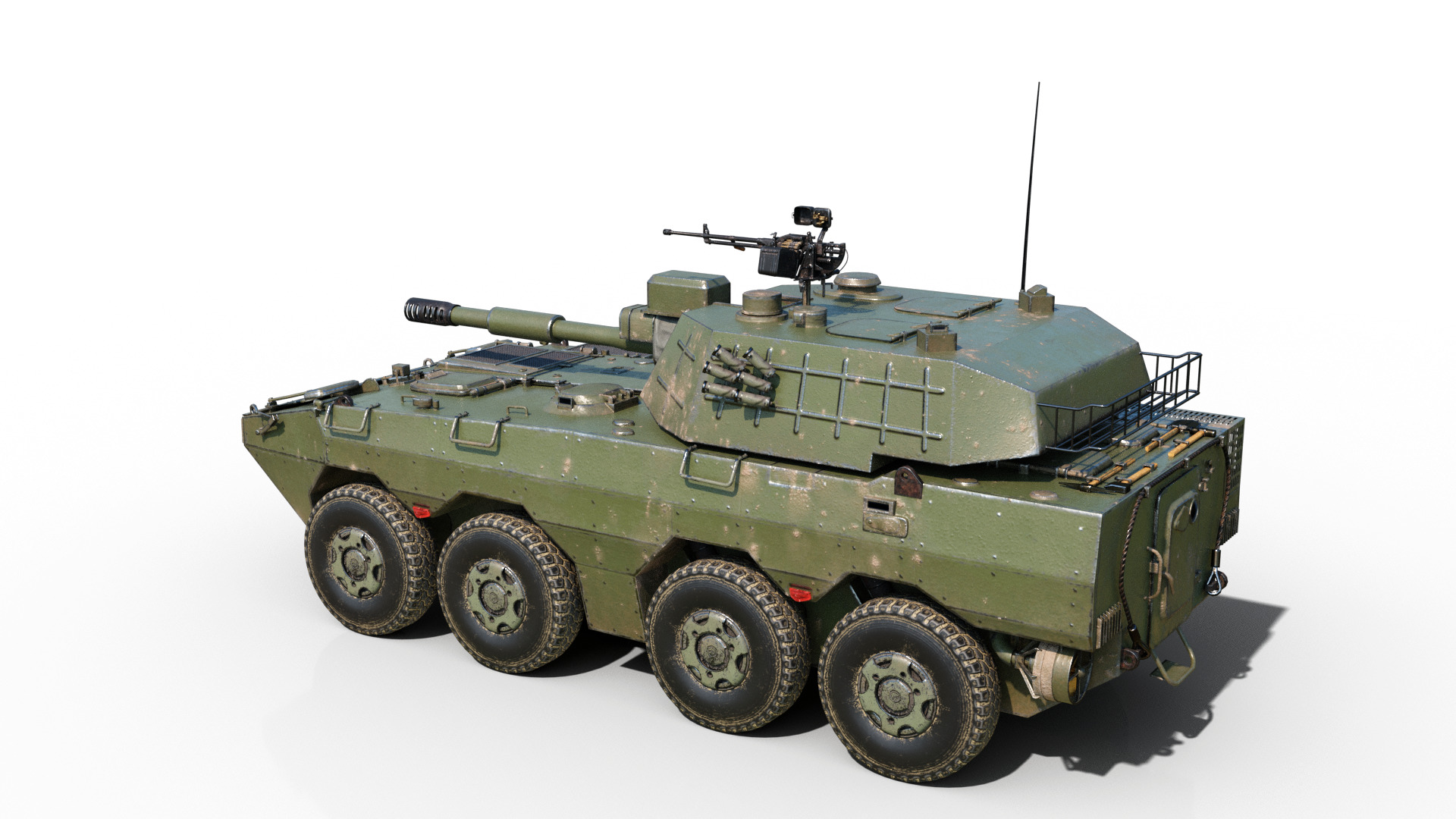 3D model 4 coatings of PLA Army PLL09 Wheeled self-propelled howitzer ...