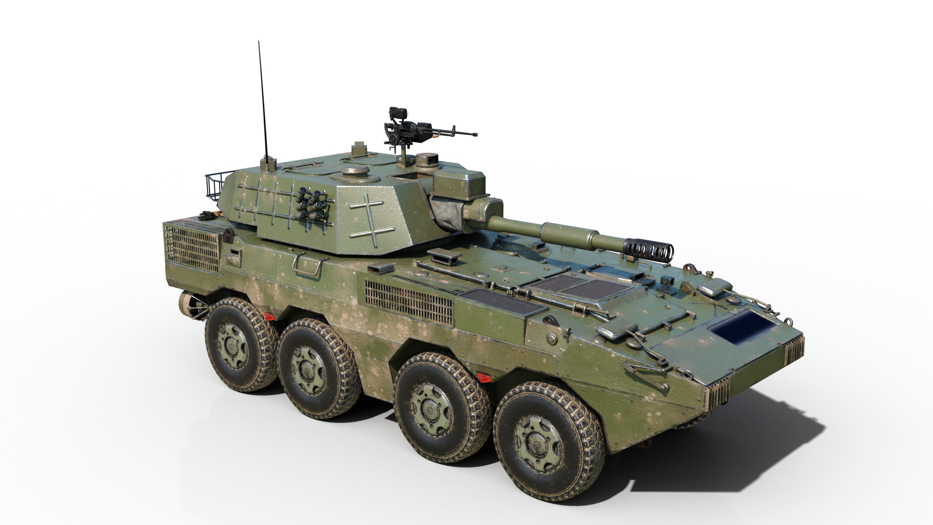 3D model 4 coatings of PLA Army PLL09 Wheeled self-propelled howitzer ...