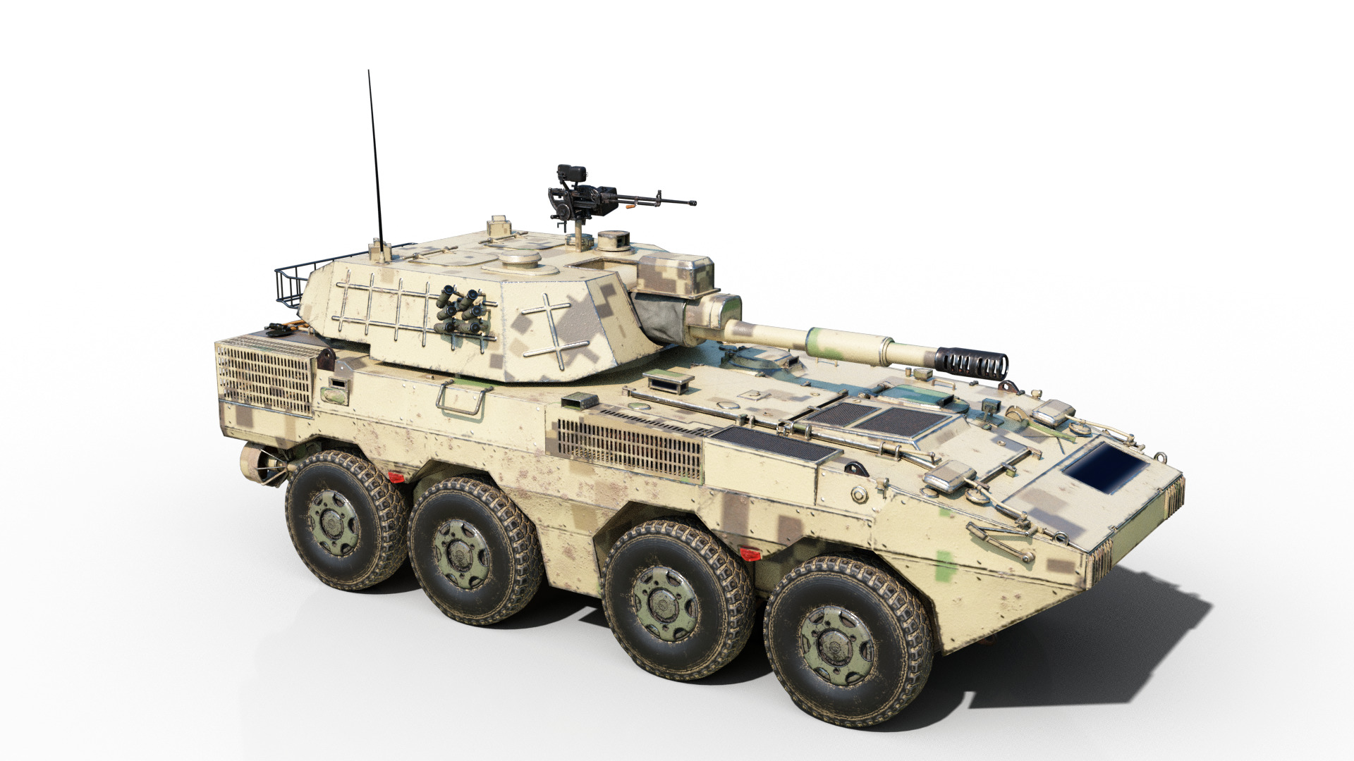 3D model 4 coatings of PLA Army PLL09 Wheeled self-propelled howitzer ...