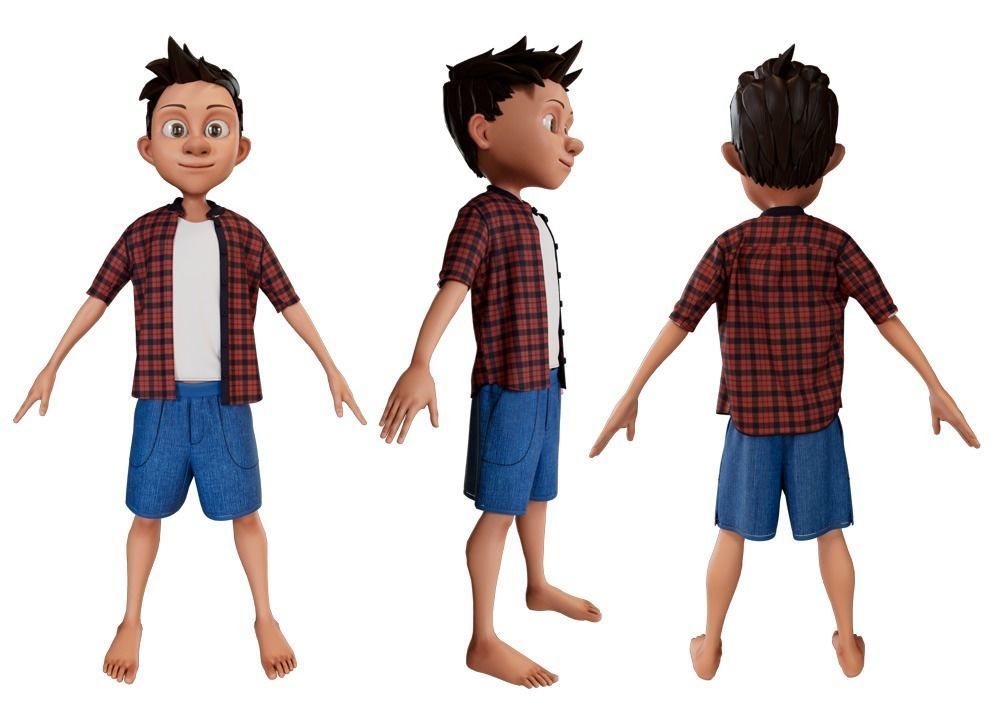 3D model Cartoon Boy Rigged 3d Model VR / AR / low-poly | CGTrader