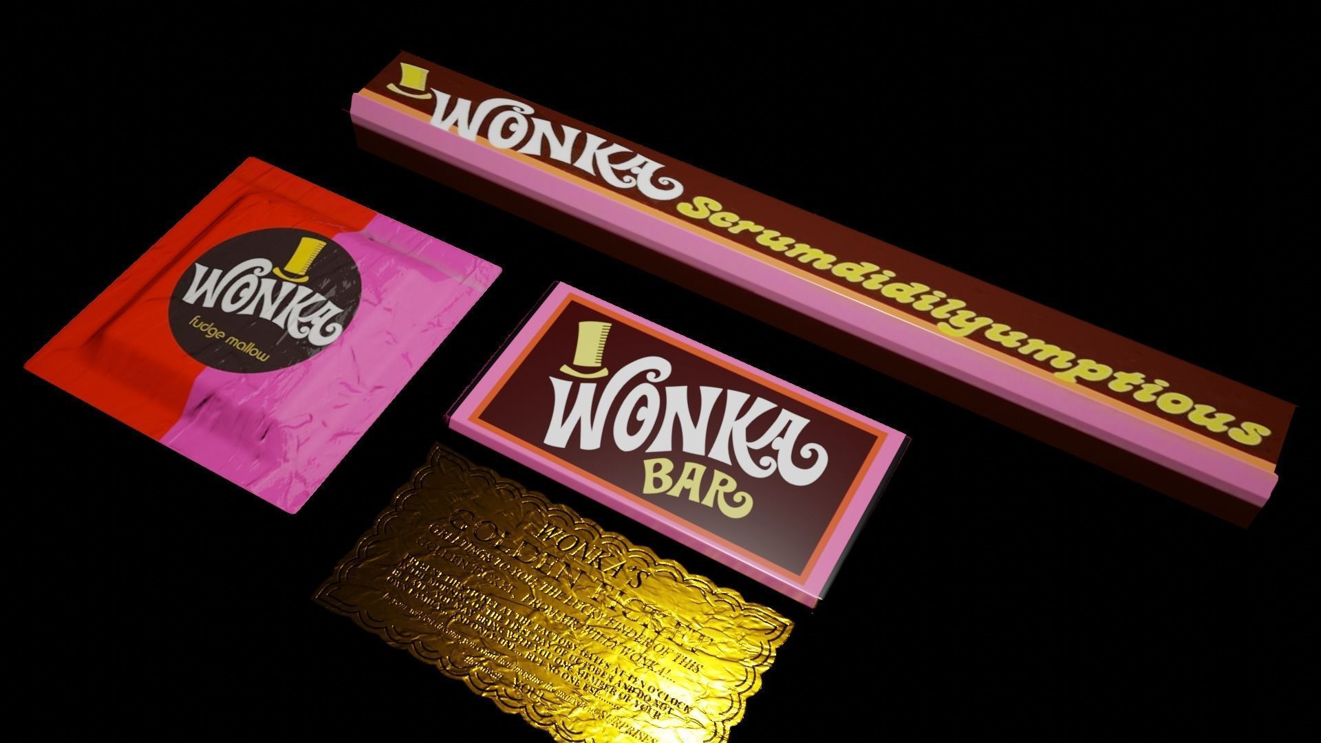Wonka Candy Pack 1971 3D model | CGTrader