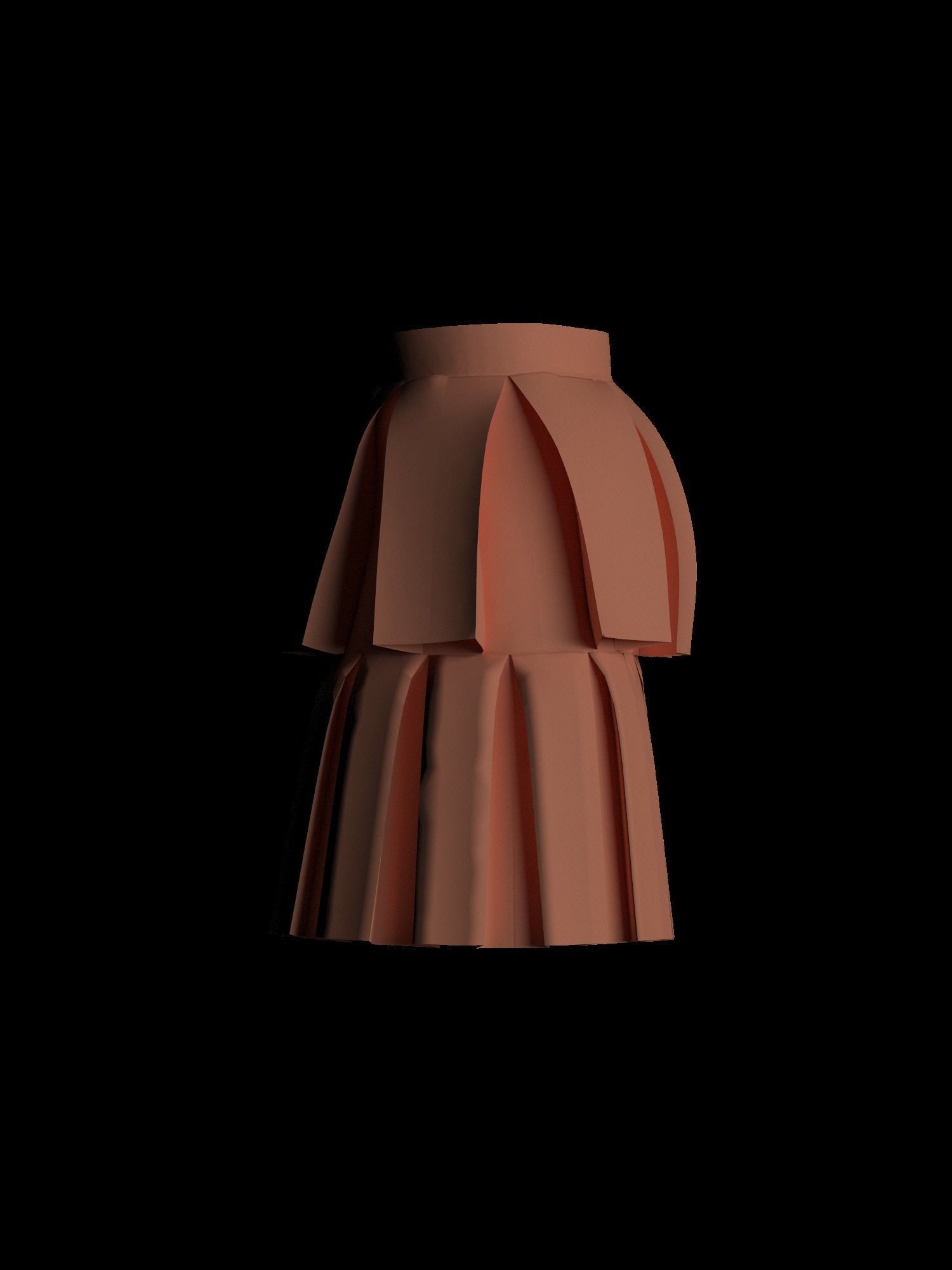 Pleat skirt 3D model animated rigged | CGTrader