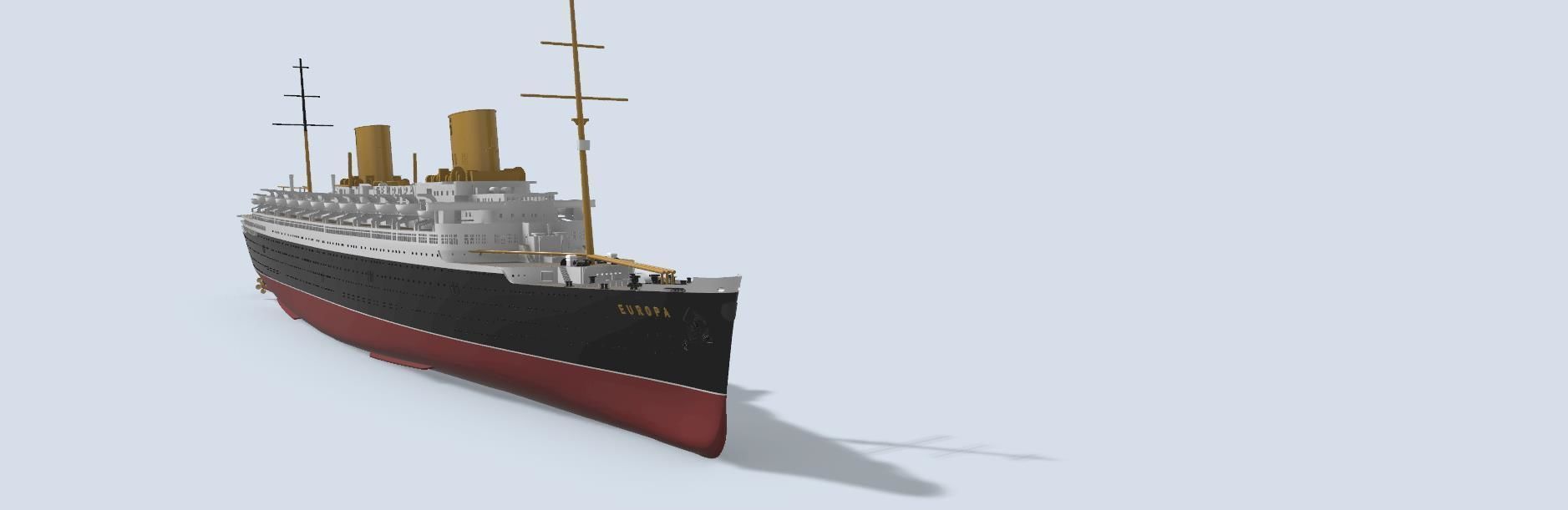 SS EUROPA German ocean liner 1928 print ready model 3D model 3D ...