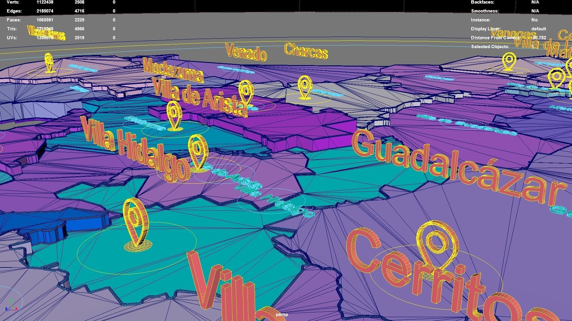 San Luis Potosi Mexico map region geography political 3D model rigged ...
