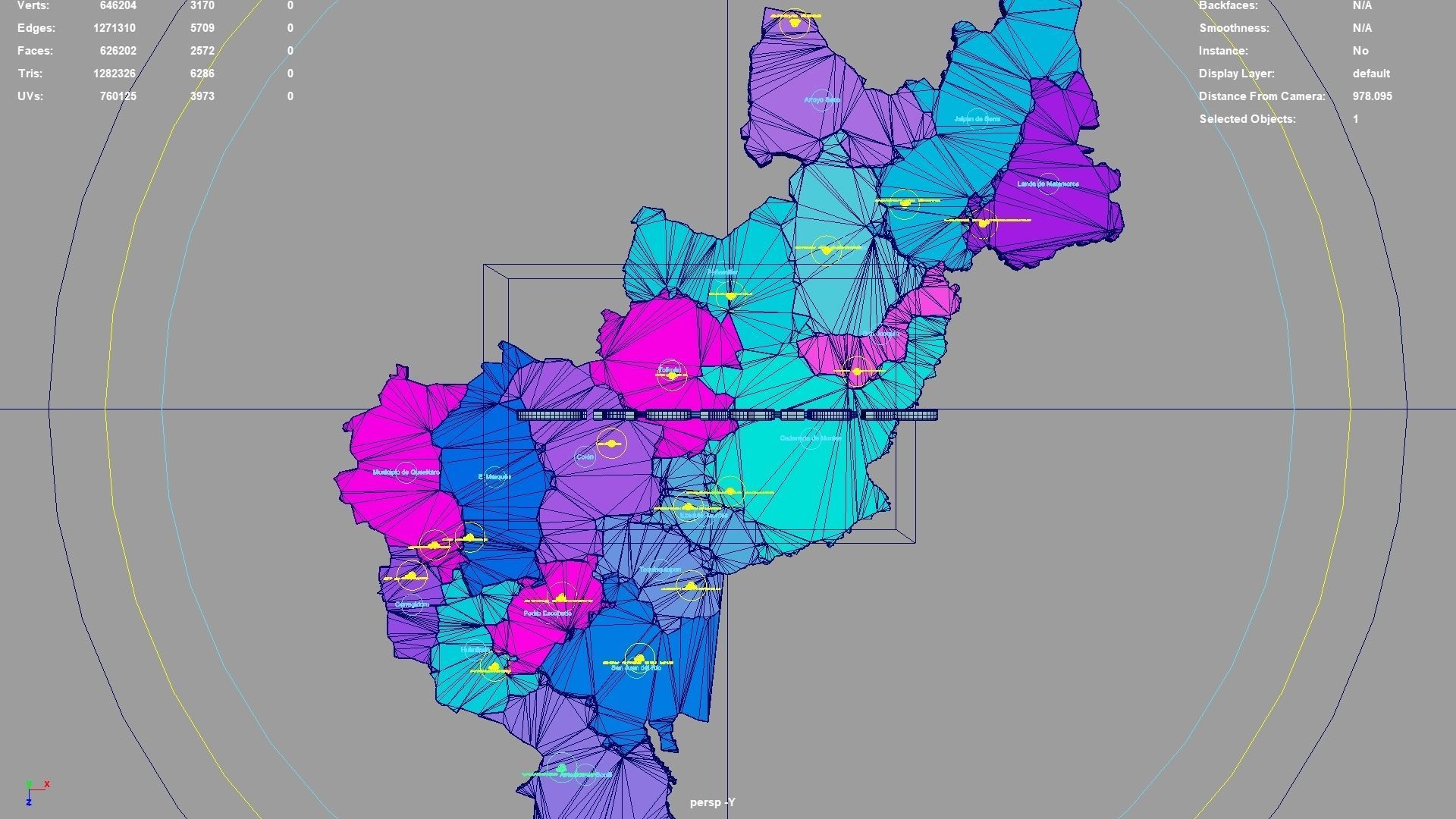 Queretaro Mexico map region geography political geographic 3D model ...