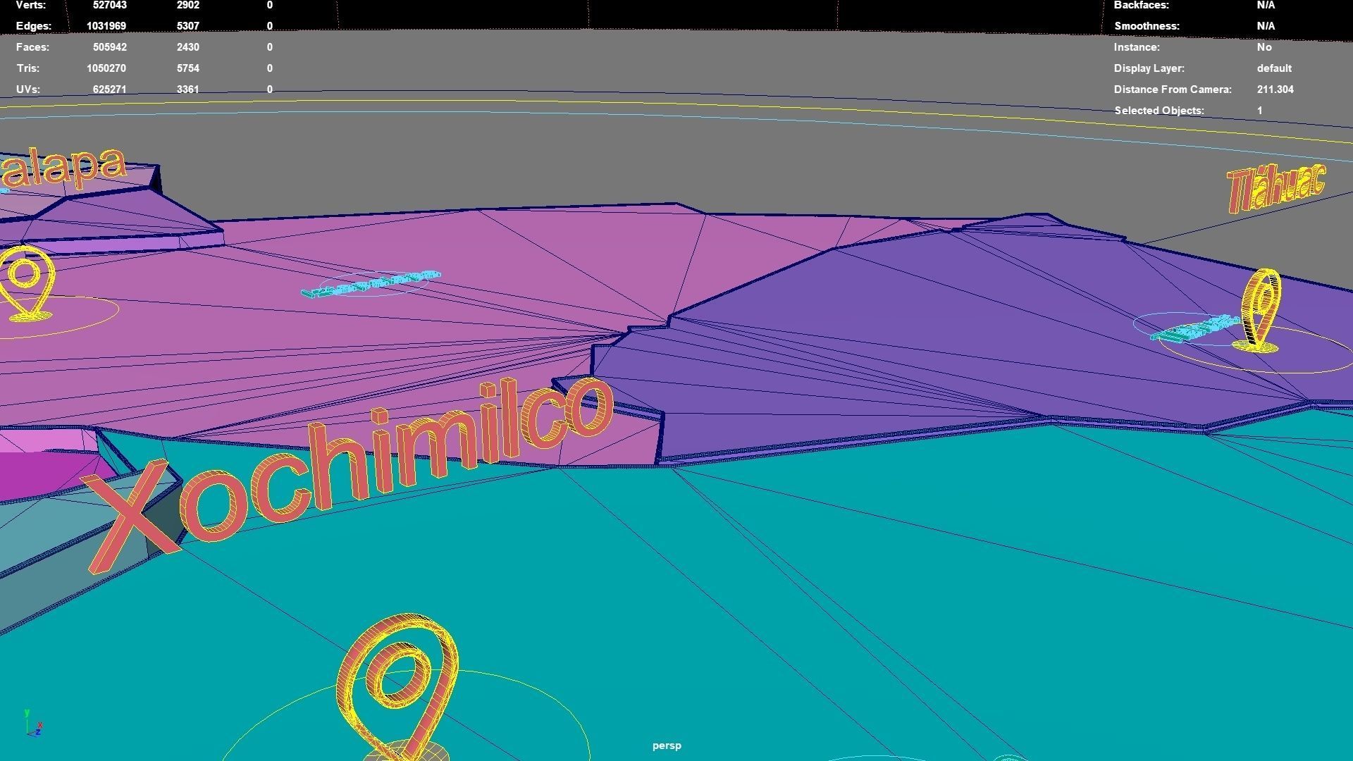 Mexico City Mexico map region geography political geographic 3D model ...