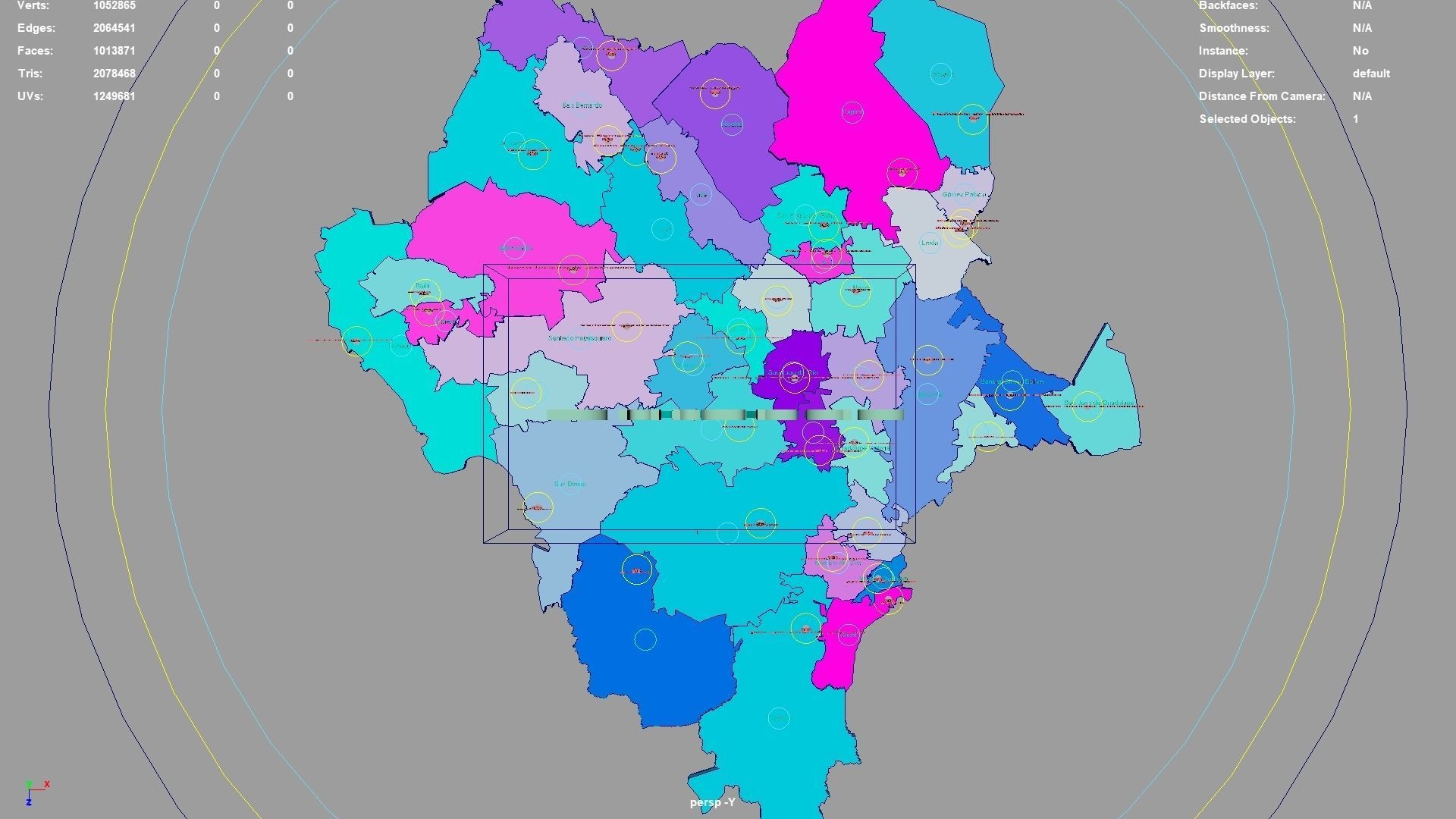 Durango Mexico map region geography political geographic 3D model ...