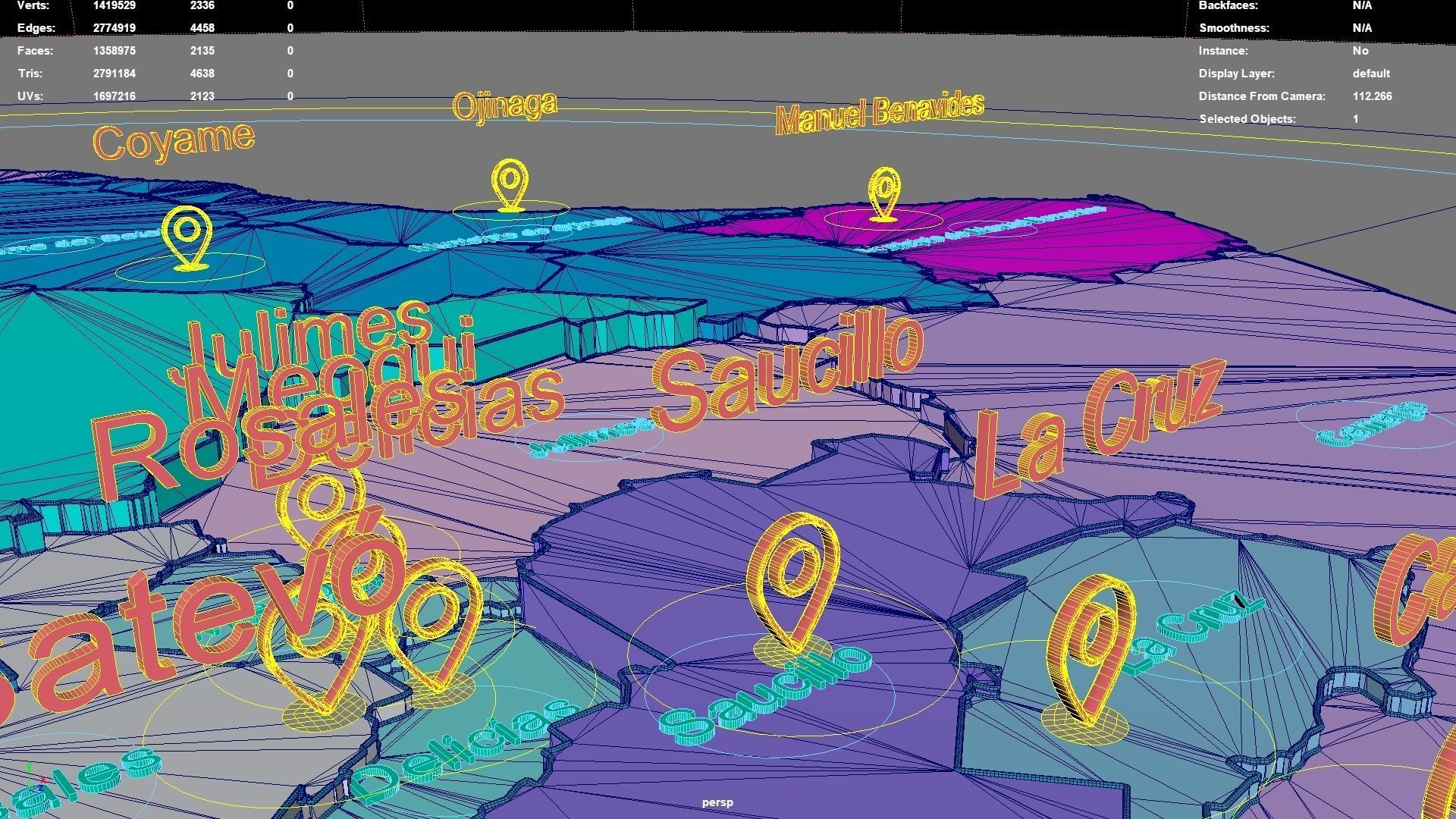 Chihuahua Mexico map region geography political geographic 3D model ...