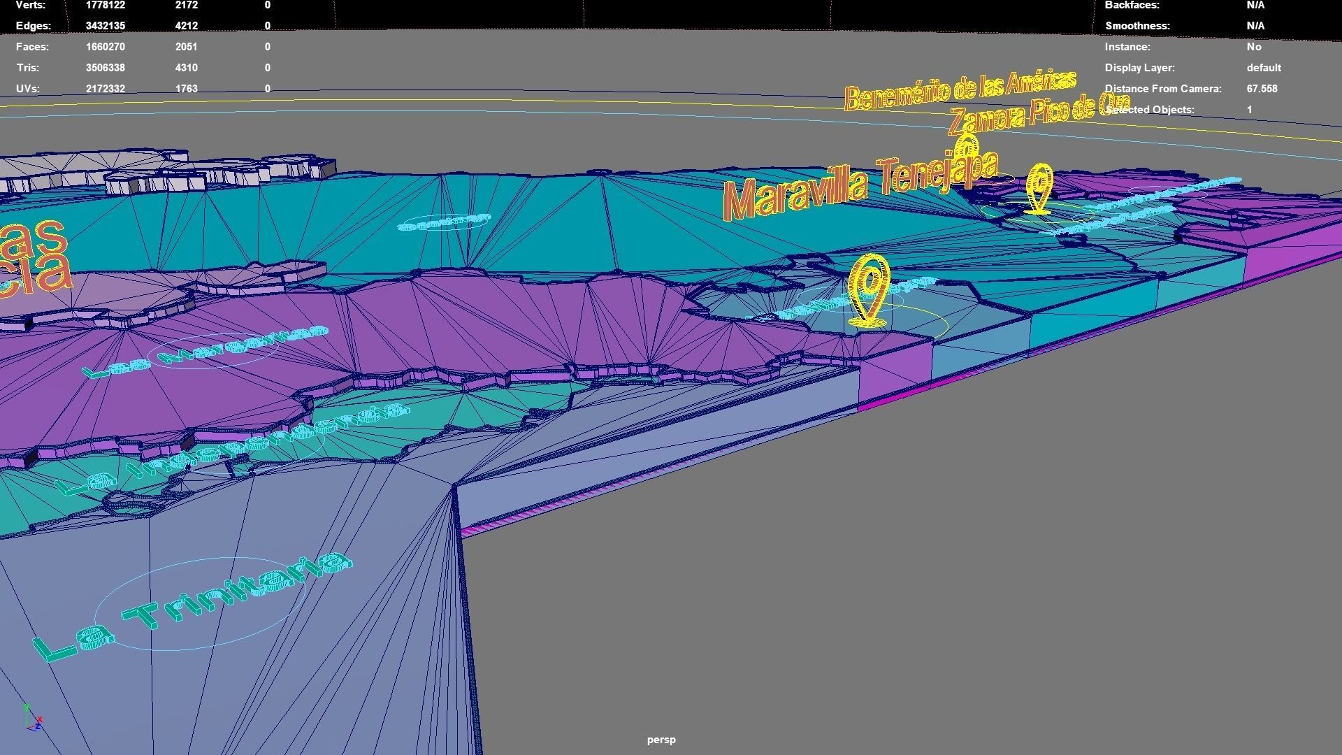 Chiapas Mexico map region geography political geographic 3D model ...