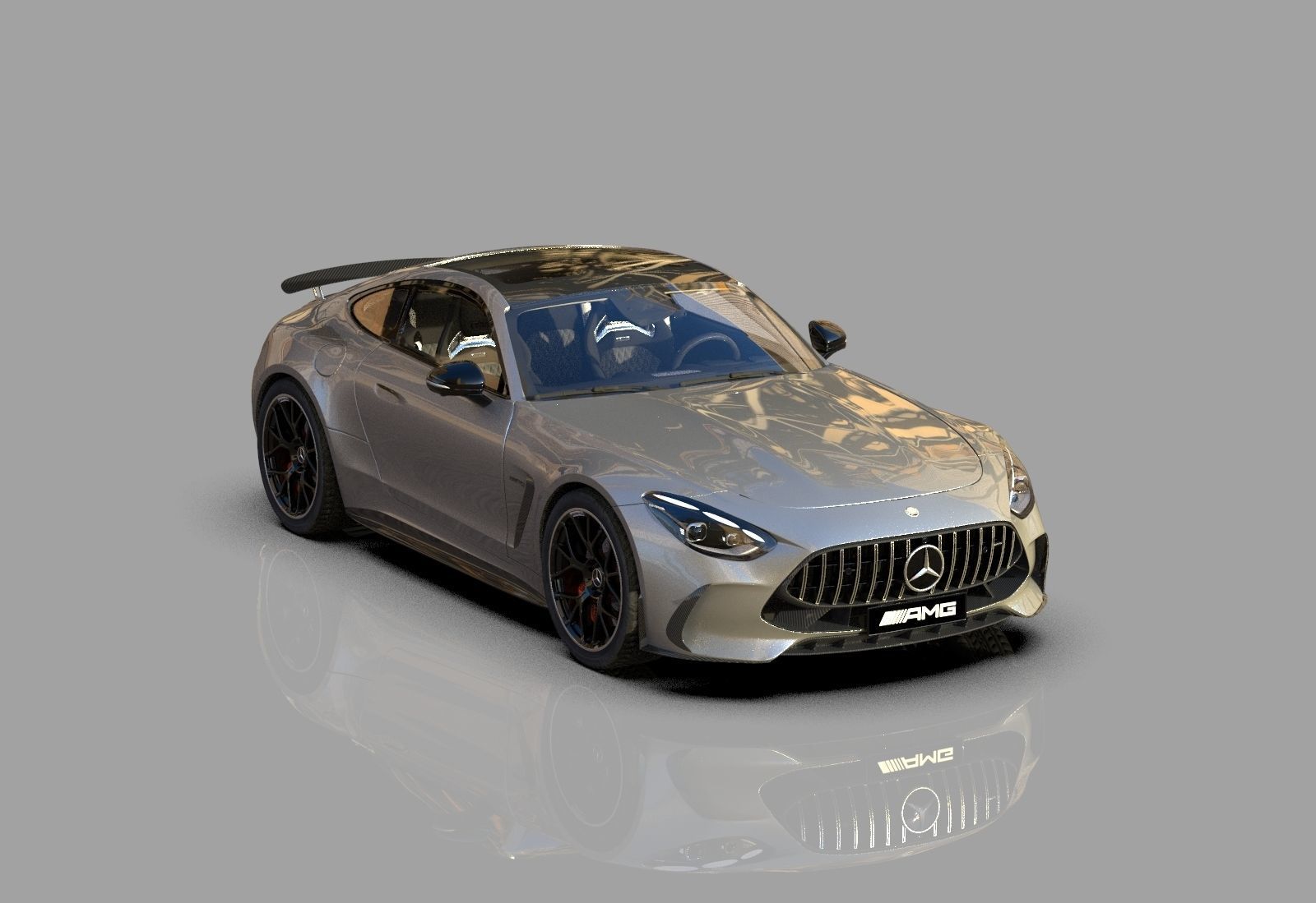 Mercedes Benz AMG GT 2024 HQ interior 3D model | CGTrader