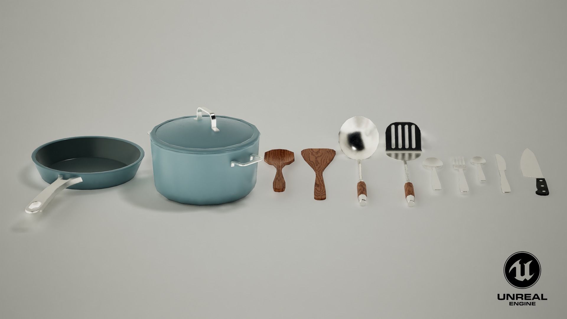 Cooking Utensils Game Ready Asset Pack free VR / AR / low-poly 3D model ...