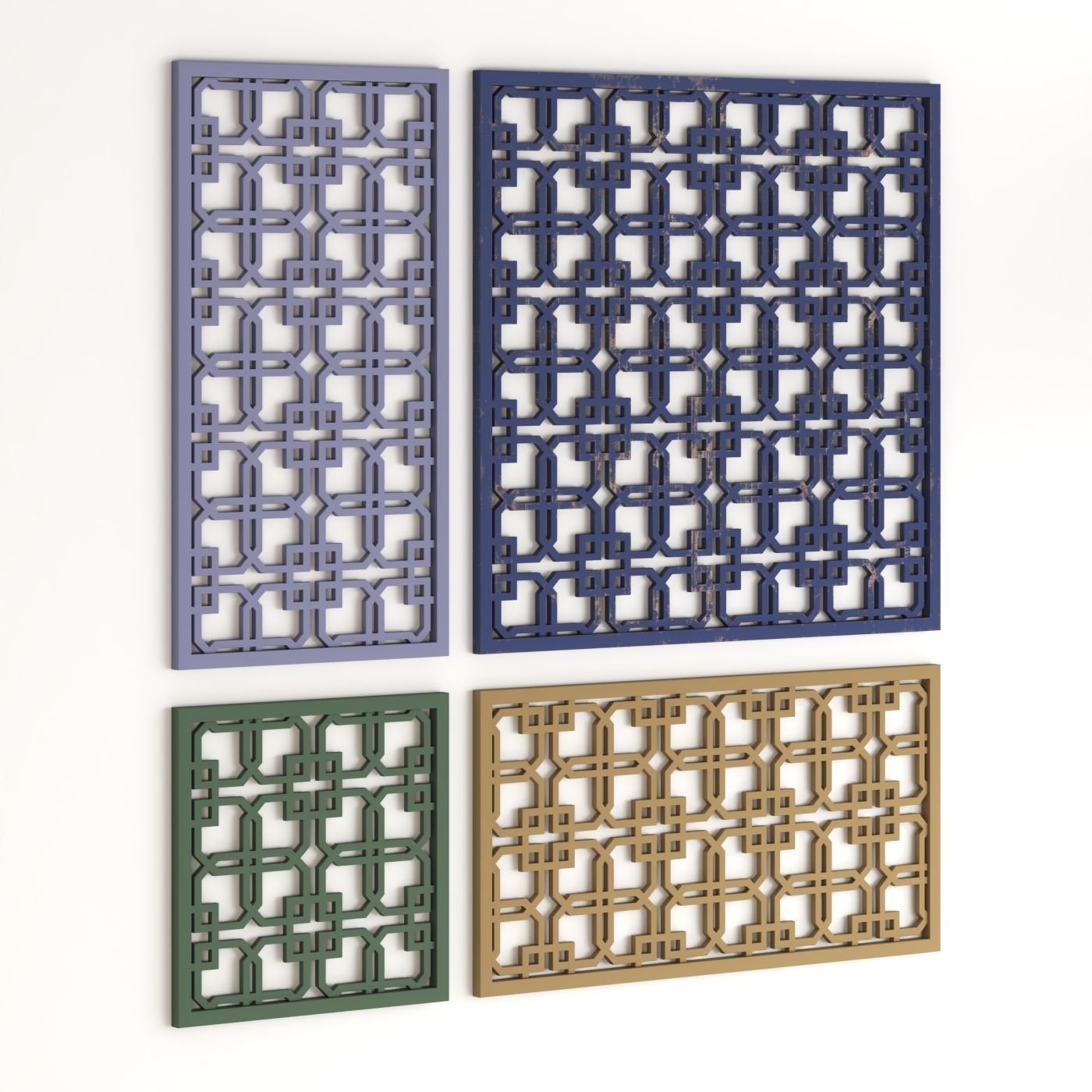 Arabic Islamic pattern wood decorative plaster 3D model | CGTrader