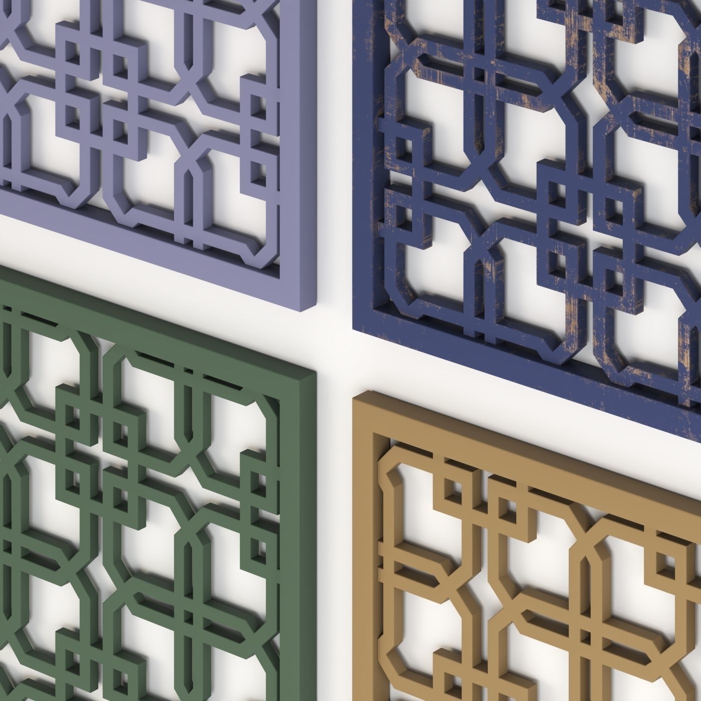 Arabic Islamic pattern wood decorative plaster 3D model | CGTrader