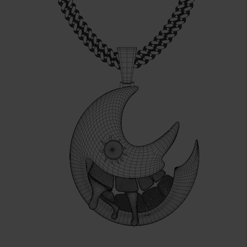 Trippie Redd Blood Moon Pendant Chain 3D model rigged | CGTrader