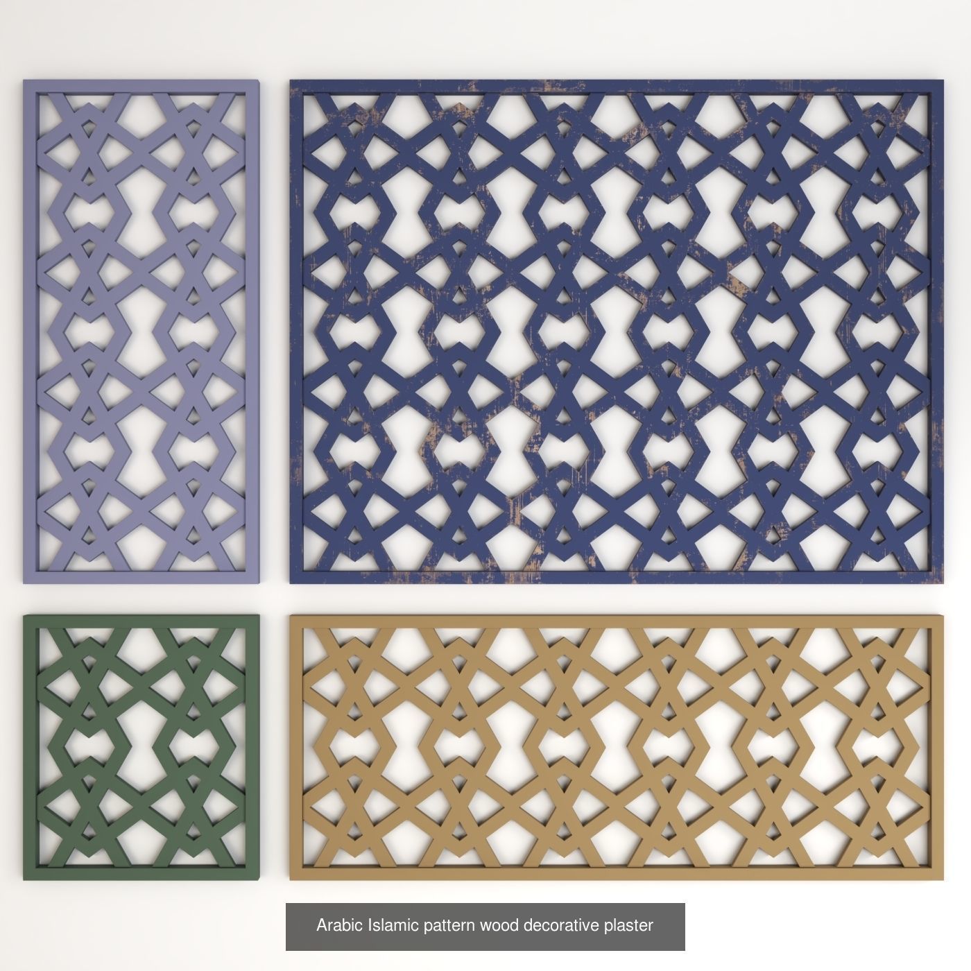 Arabic Islamic pattern wood decorative plaster 3 3D Model Collection ...