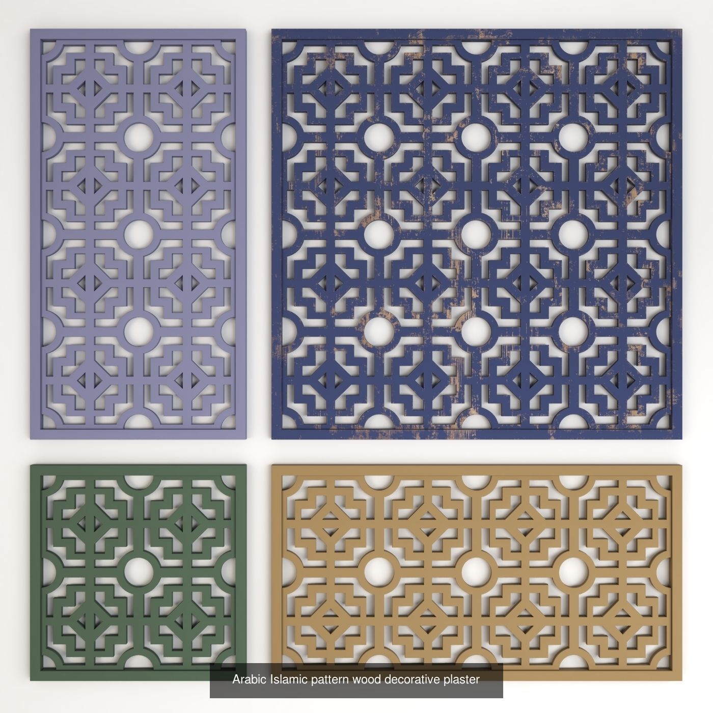 Arabic Islamic pattern wood decorative plaster 3 3D Model Collection ...