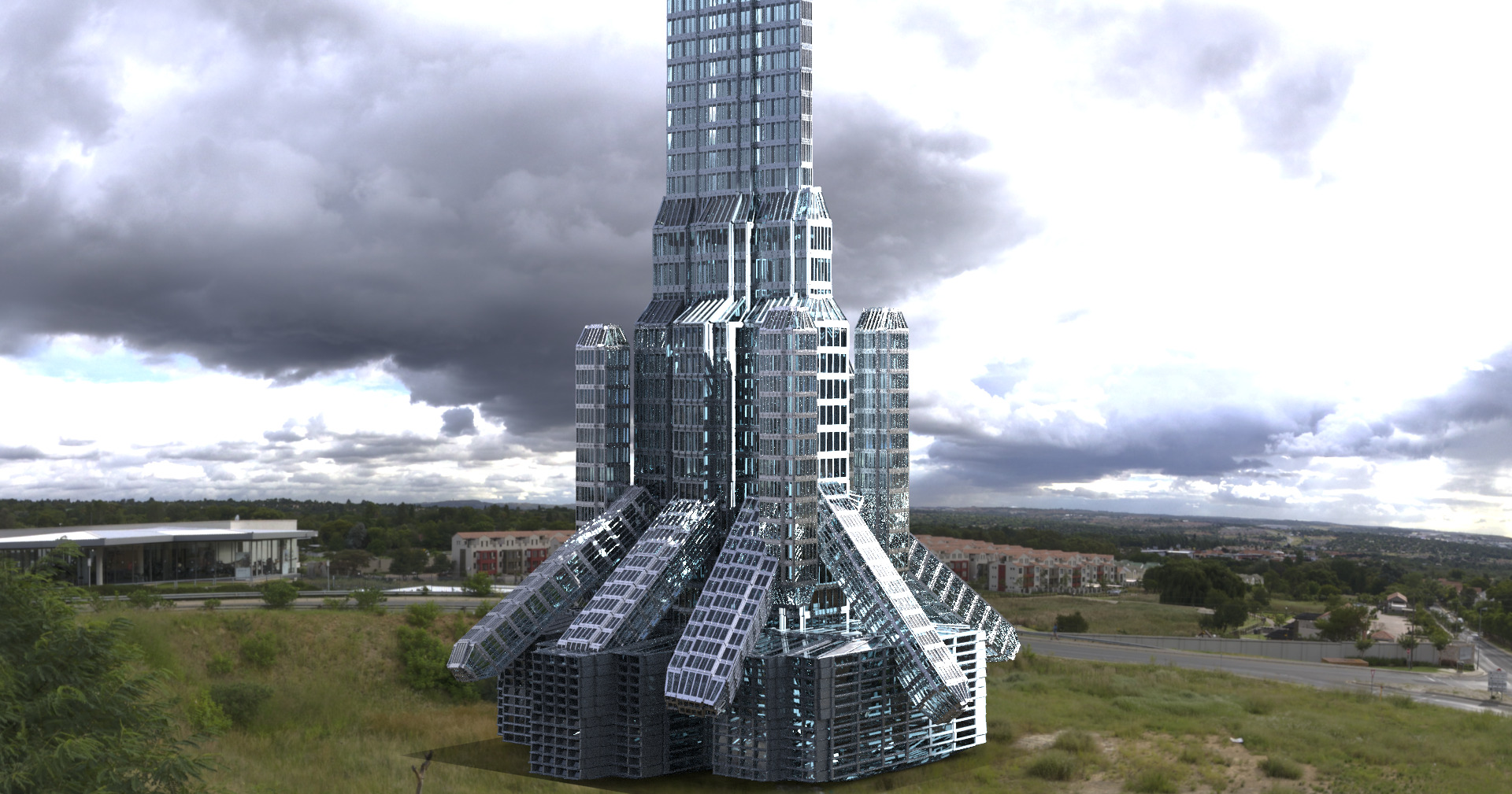 Cyberpunk Tower Grid politicians Grand Tower 3D model | CGTrader