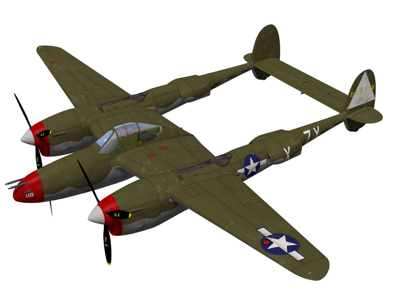 Lockheed P-38J Lightning 3D model | CGTrader