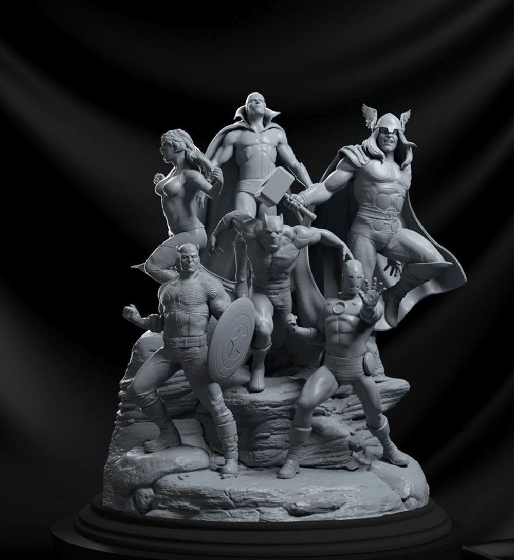 Avengers Diorama 3D Model Ready to Print STL 3D model 3D printable ...
