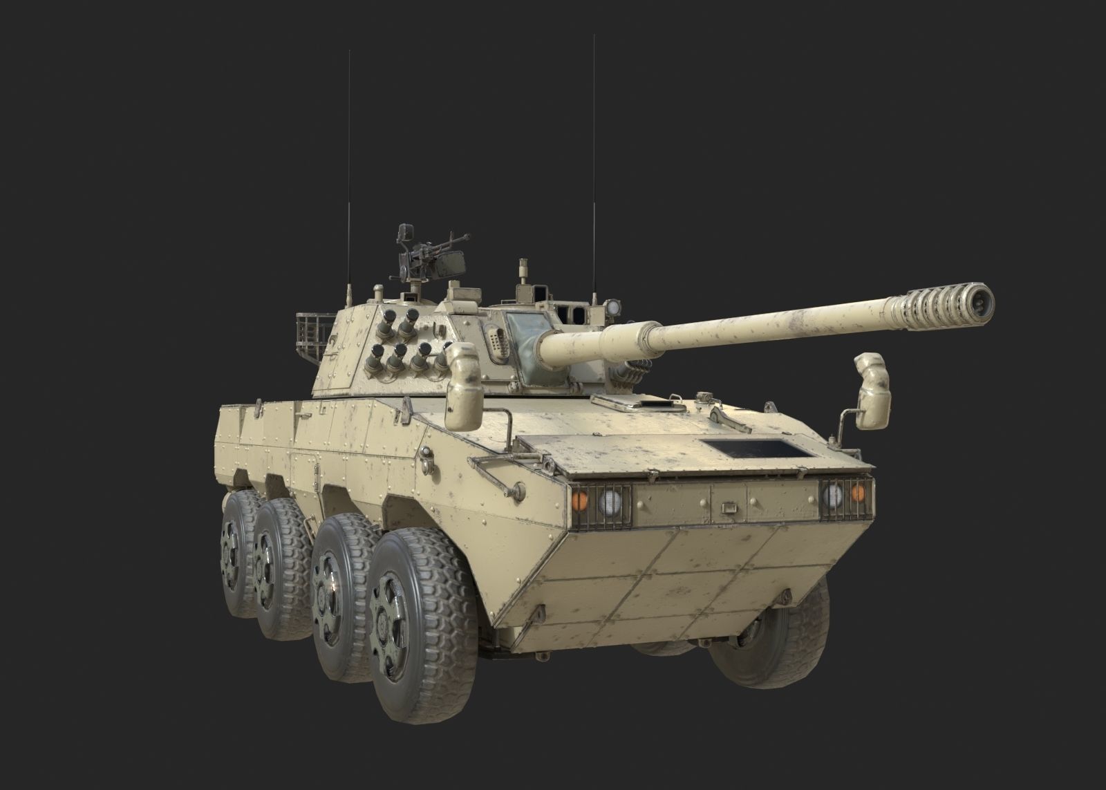 3D model 4 coatings of PLA Army ZTL11 ZTL-11 105mm wheeled Tank ...