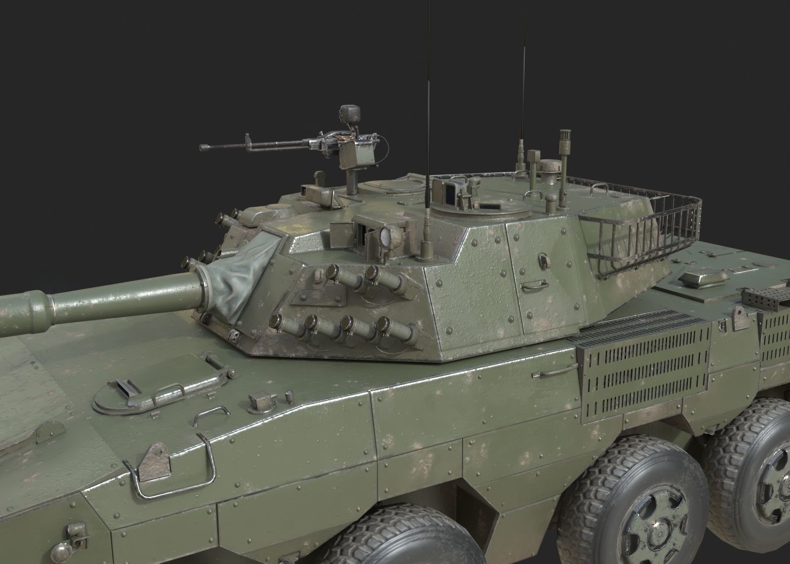 3D model 4 coatings of PLA Army ZTL11 ZTL-11 105mm wheeled Tank ...